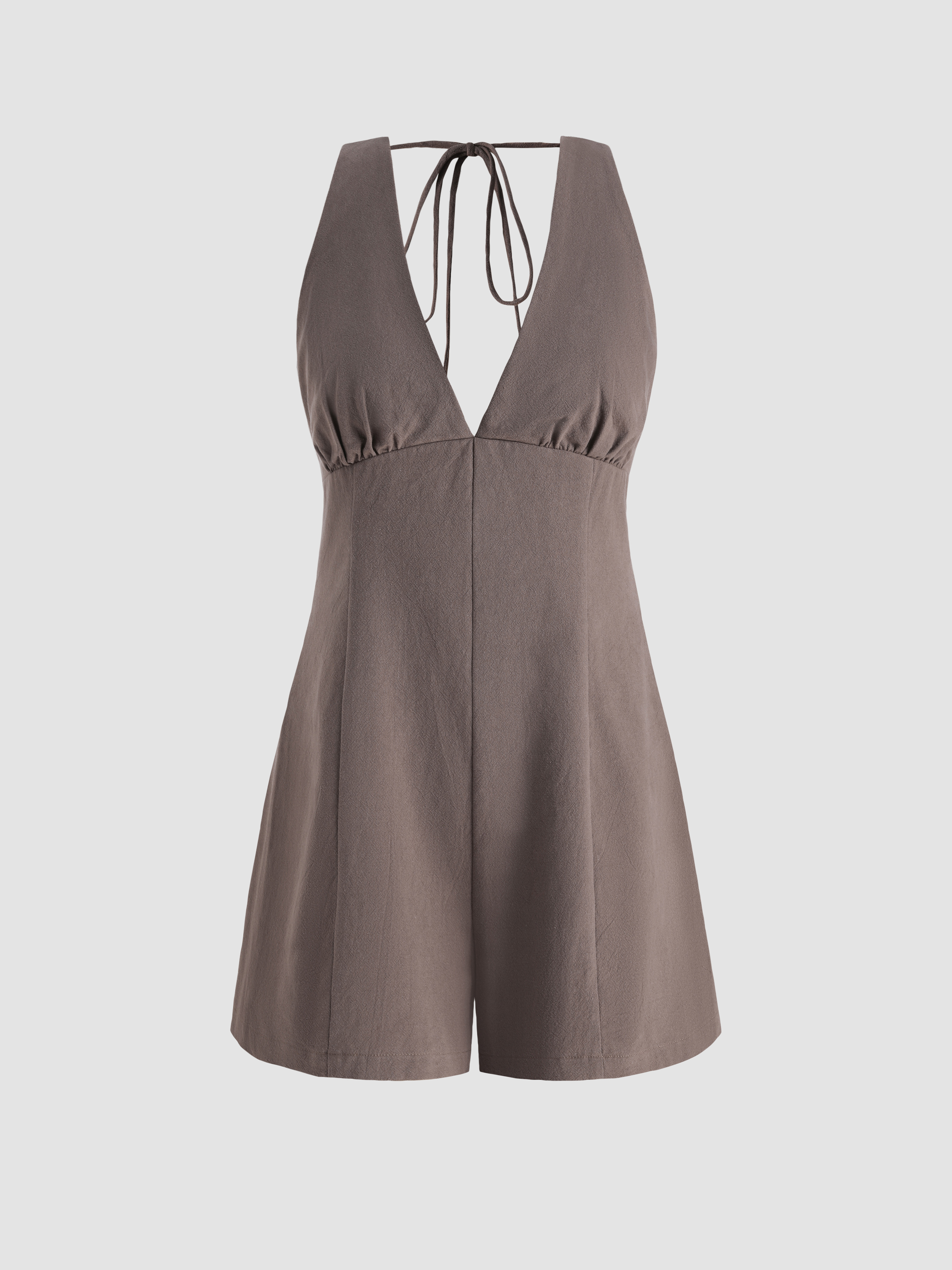 Solid Deep V Playsuit