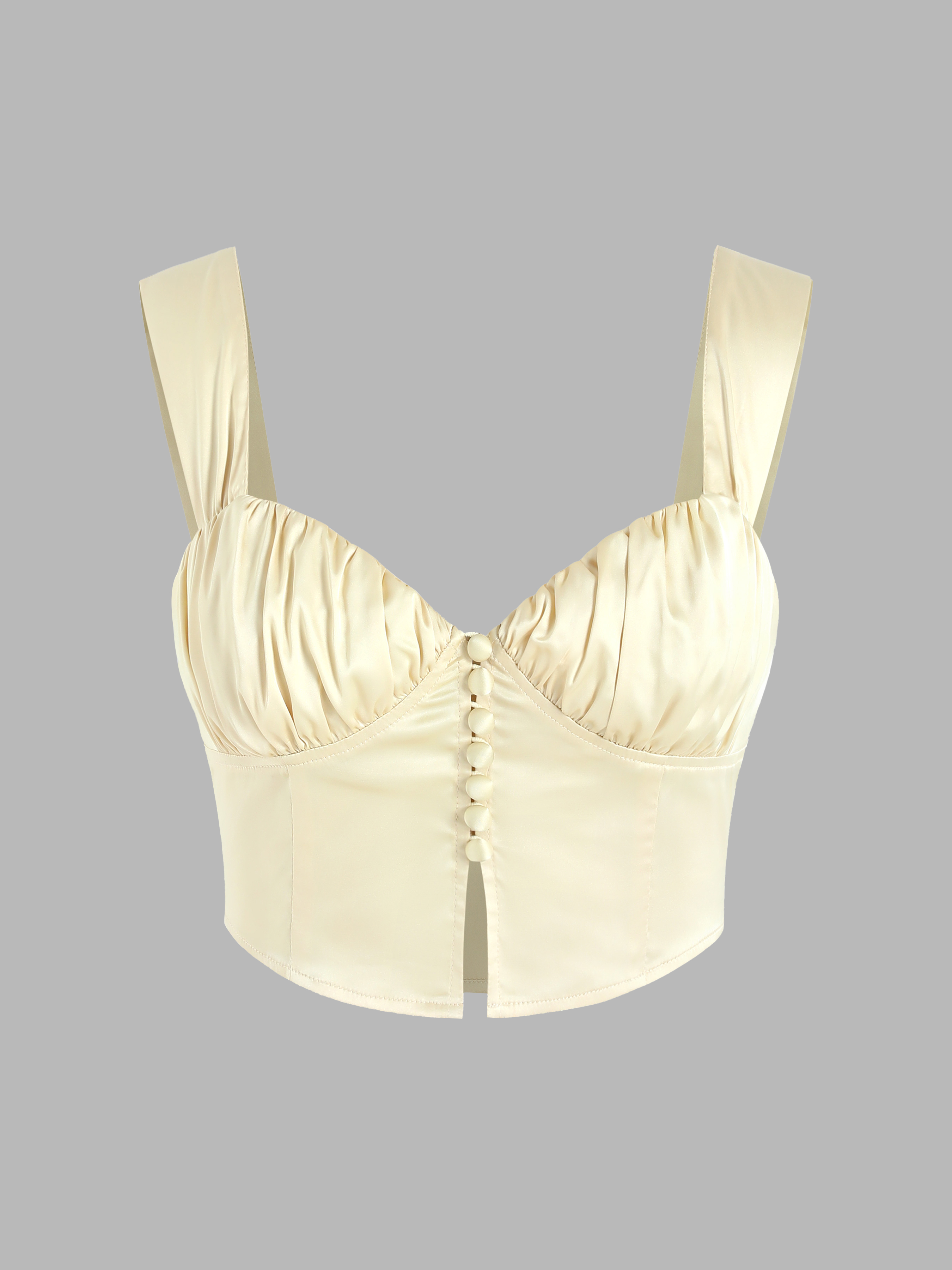 Solid Slit Crop Tank top - Cider