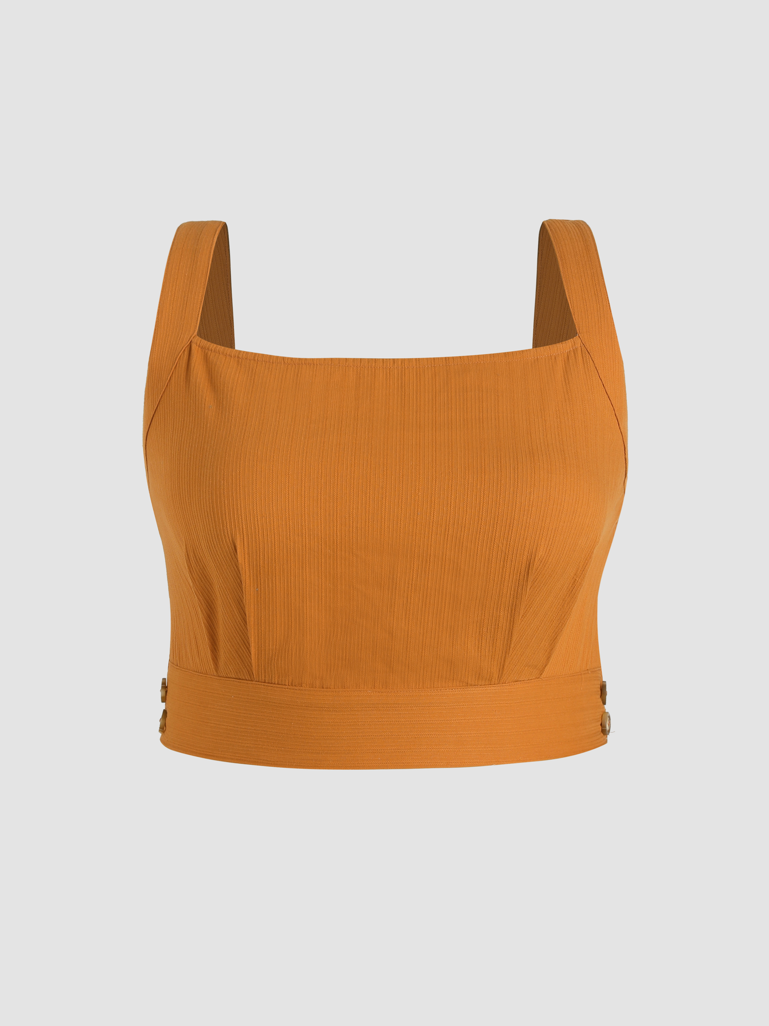 Solid Texture Tank Top Curve & Plus - Cider