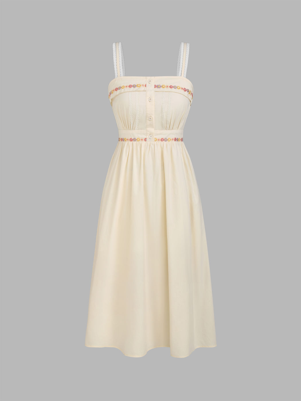 Hoco Dress Homecoming Floral Embroidery Midi Dress For Outdoor