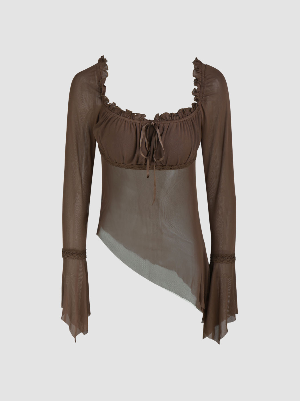 Asymmetrical Mesh Top For Music Festival/Live House Party/Clubbing