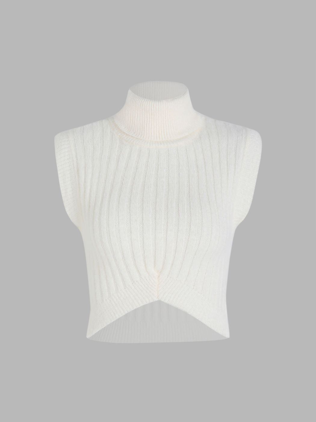 Rib Solid Turtleneck Vest For Daily Casual Coffee Shop