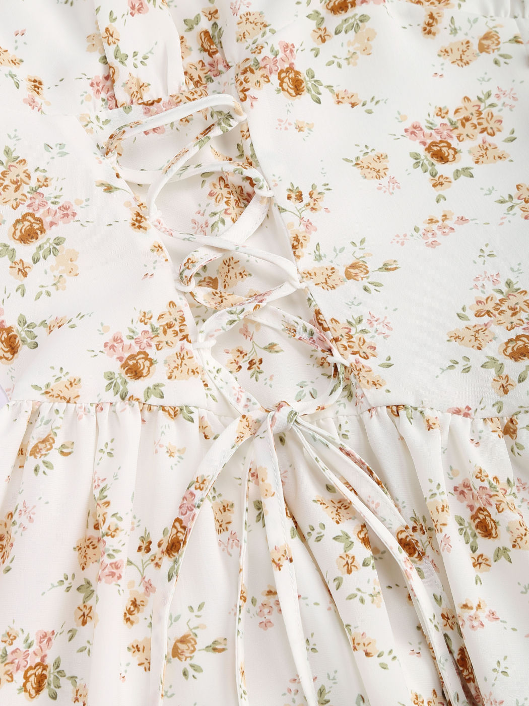 Lace Trim Drawstring Mini Dress For Outdoor Vacation