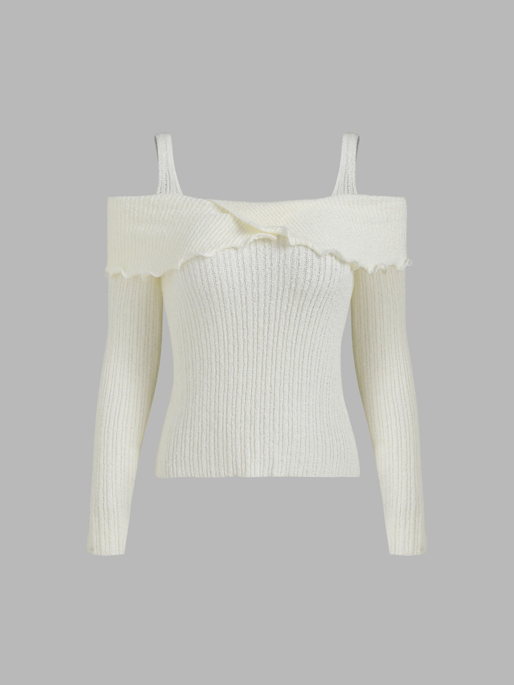 Cold Shoulder Knit Top For Daily Casual Outdoor