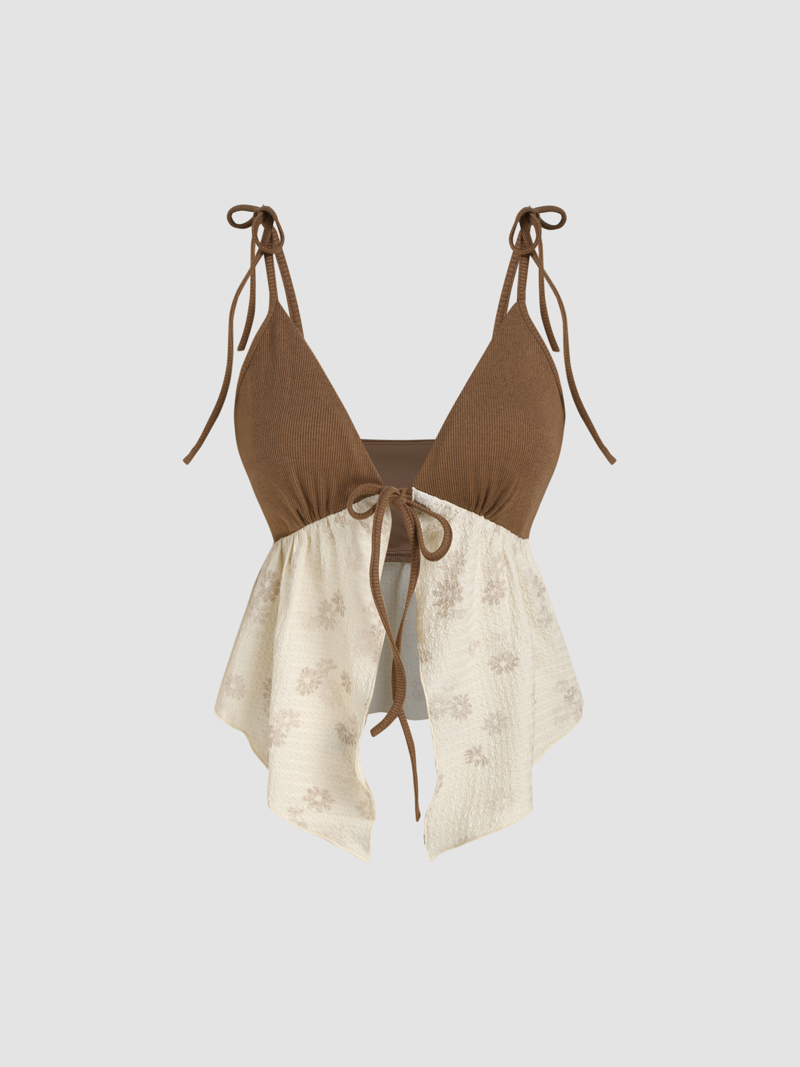 Tie Shoulder Tank Top - Cider