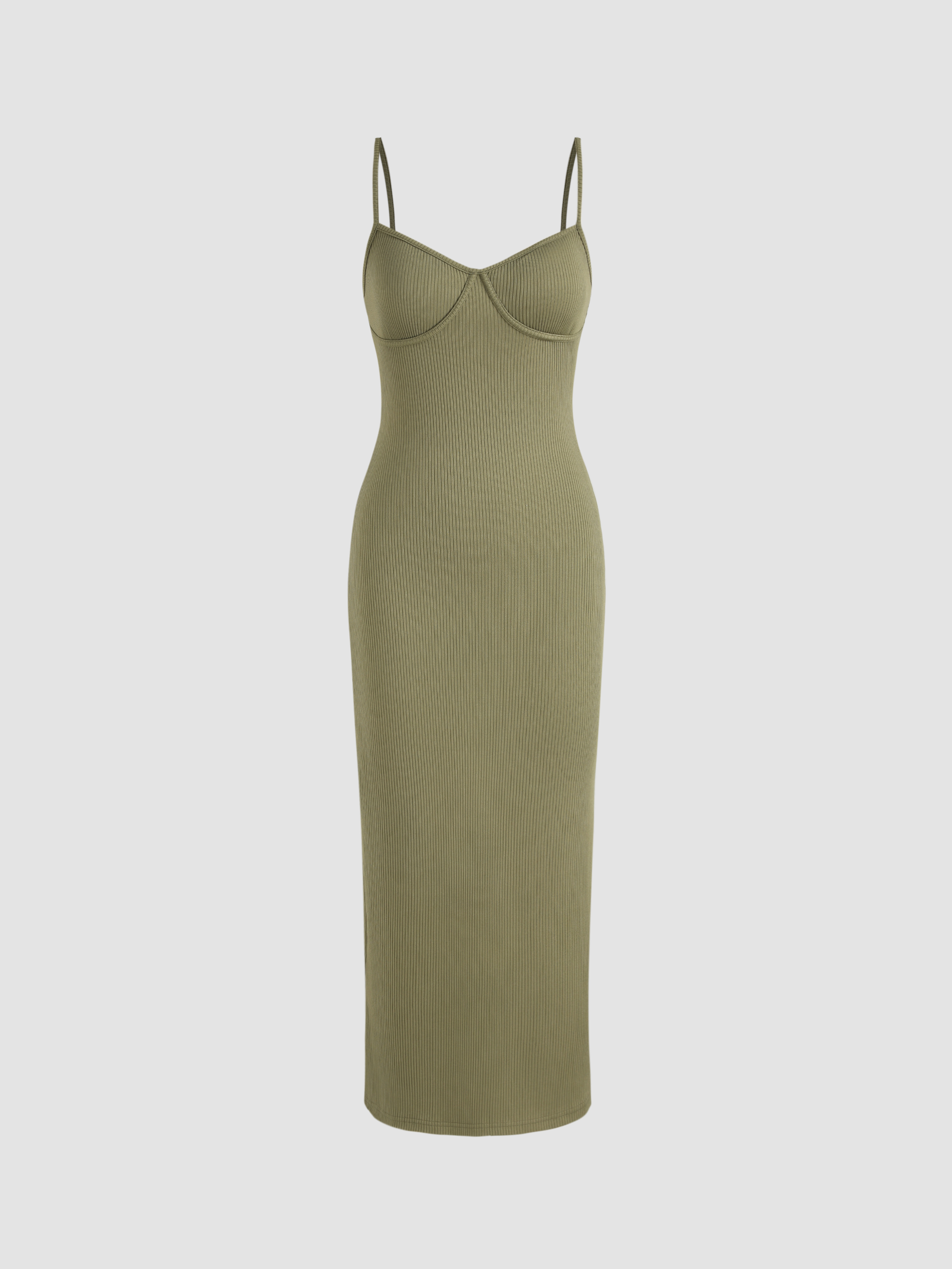 Solid Rib Cami Maxi Dress - Cider