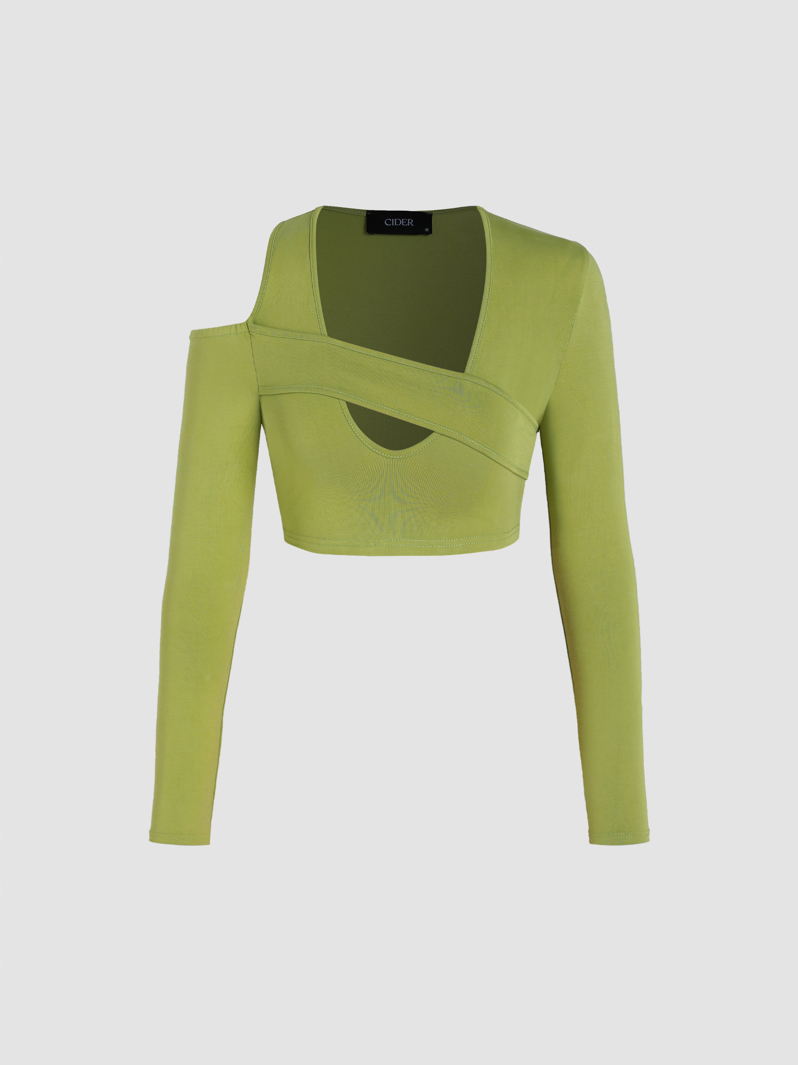 Solid Cut Out Crop Tee For Exhibition Music Festival/Live House ...