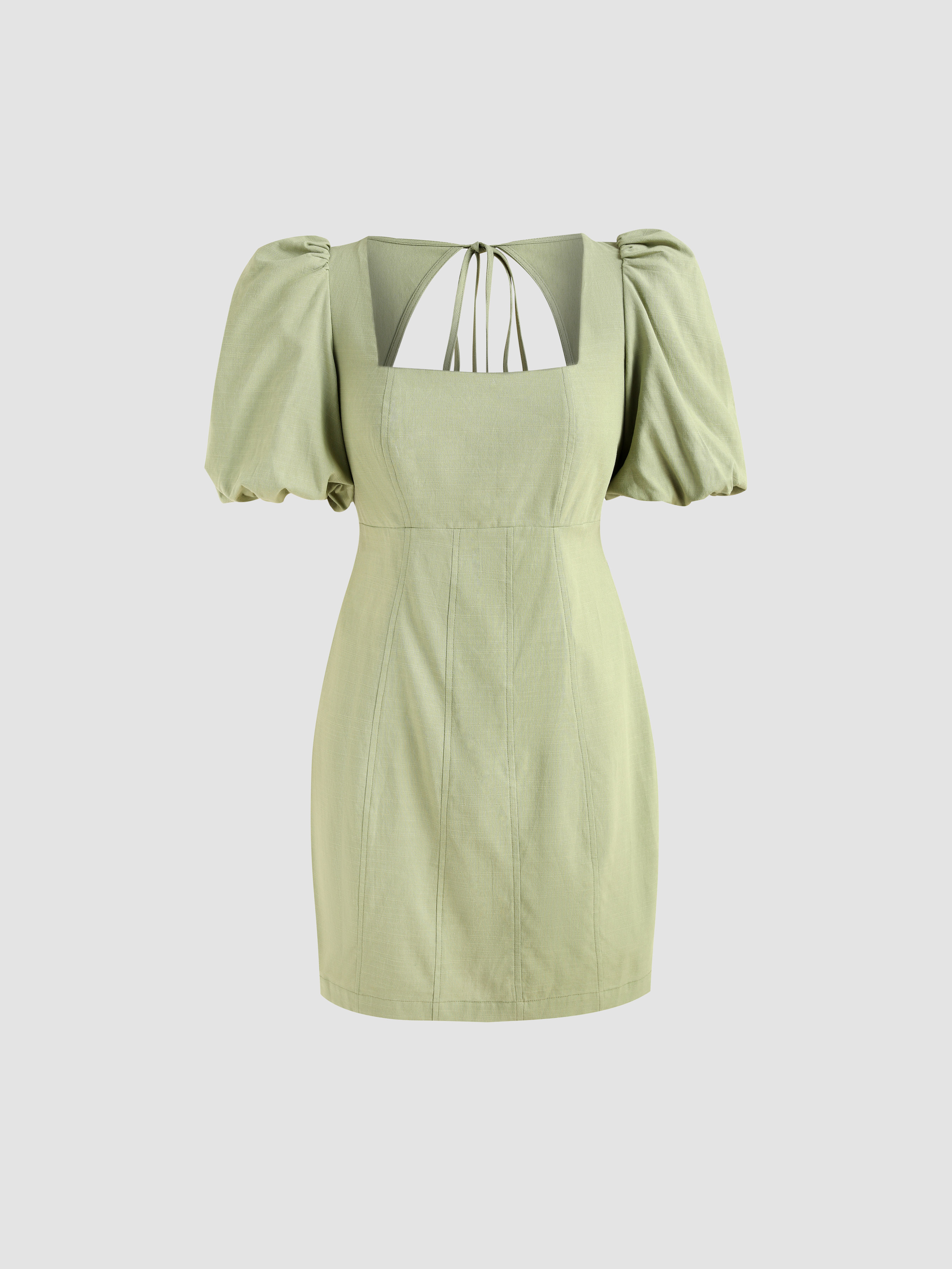 Solid Backless Mini Dress - Cider