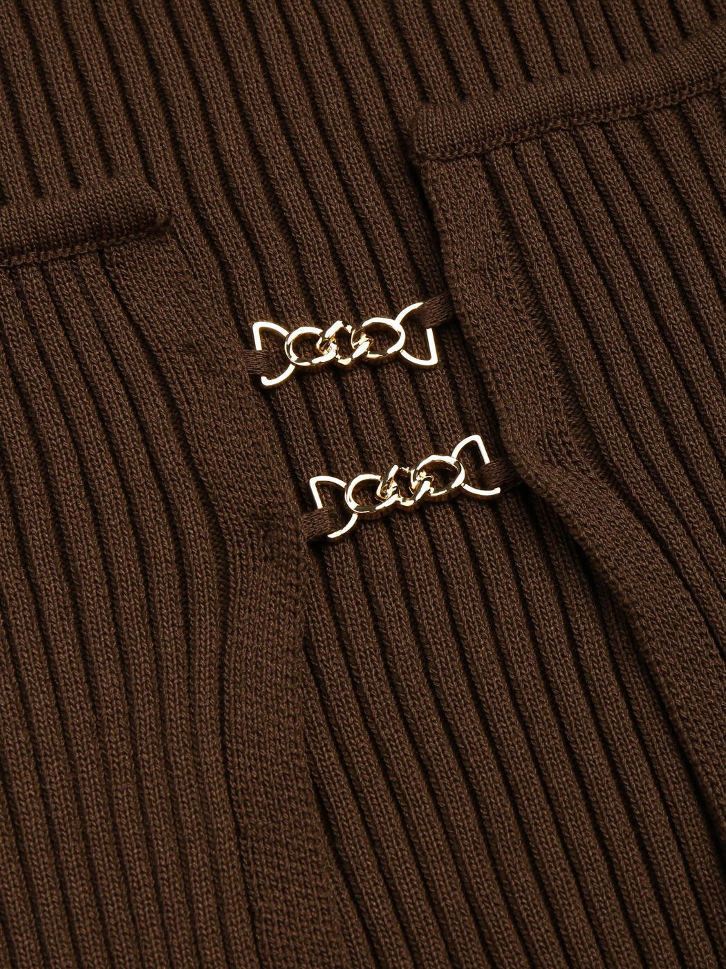 Rib Knit Chain Hollow Out Crop Top For Party/Clubbing Exhibition Coffee ...