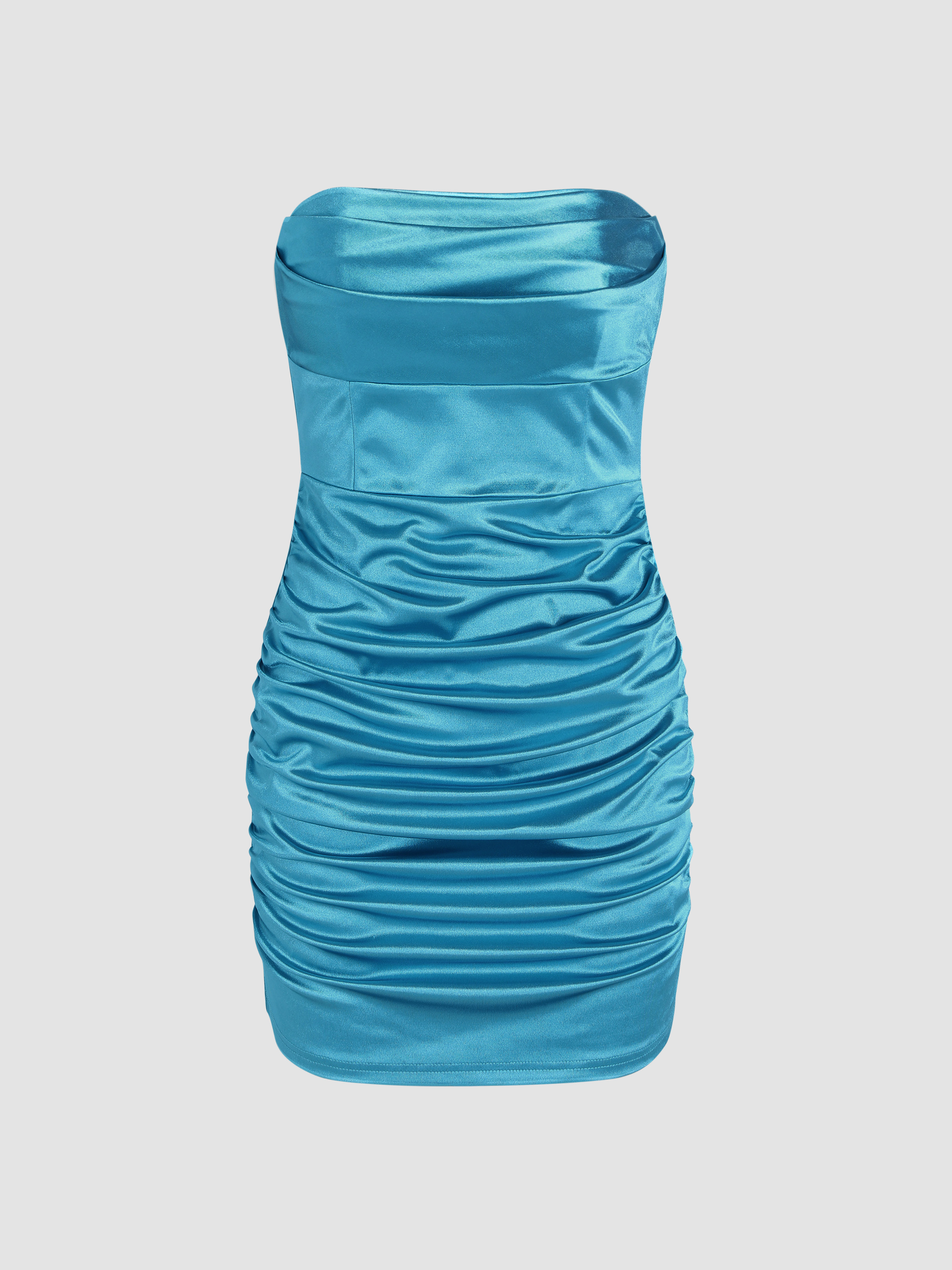 Ruched Strapless Mini Dress - Cider