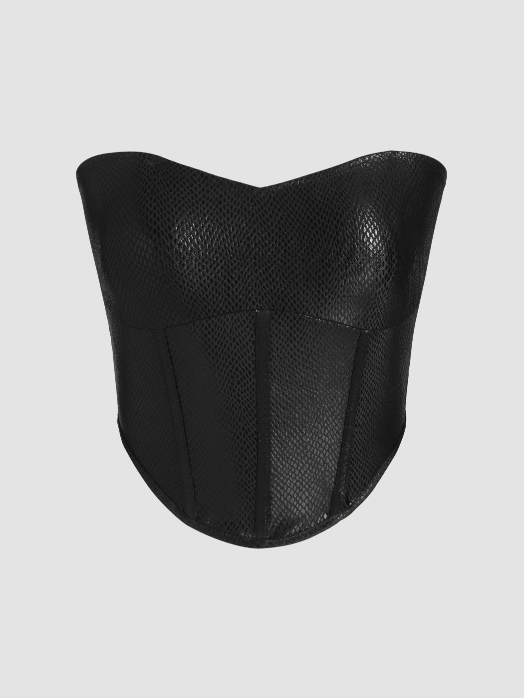 Faux Leather Faux Leather Corset Texture Tube Top For Music Festival ...