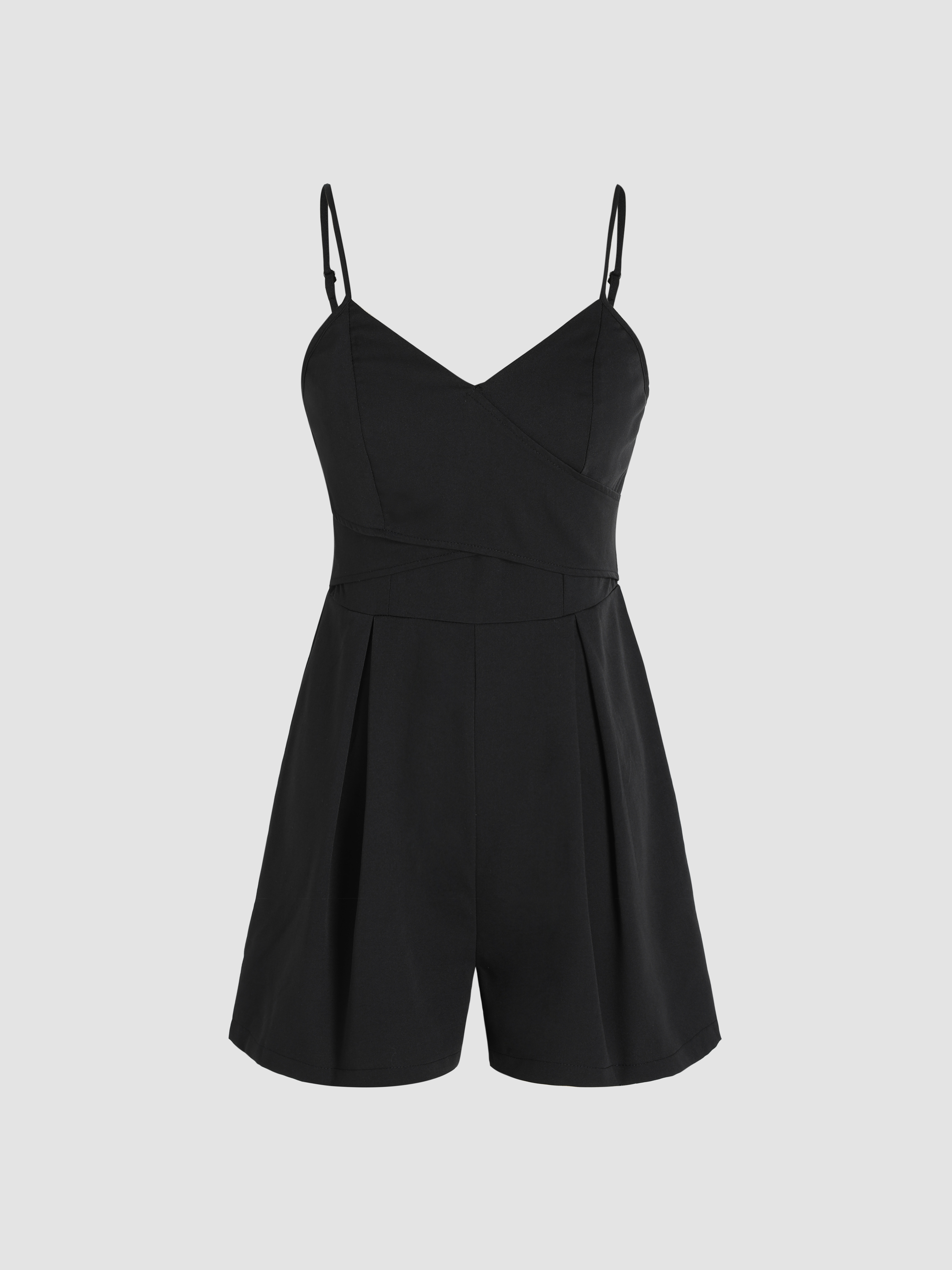 Solid Sleeveless Cami Playsuit - Cider