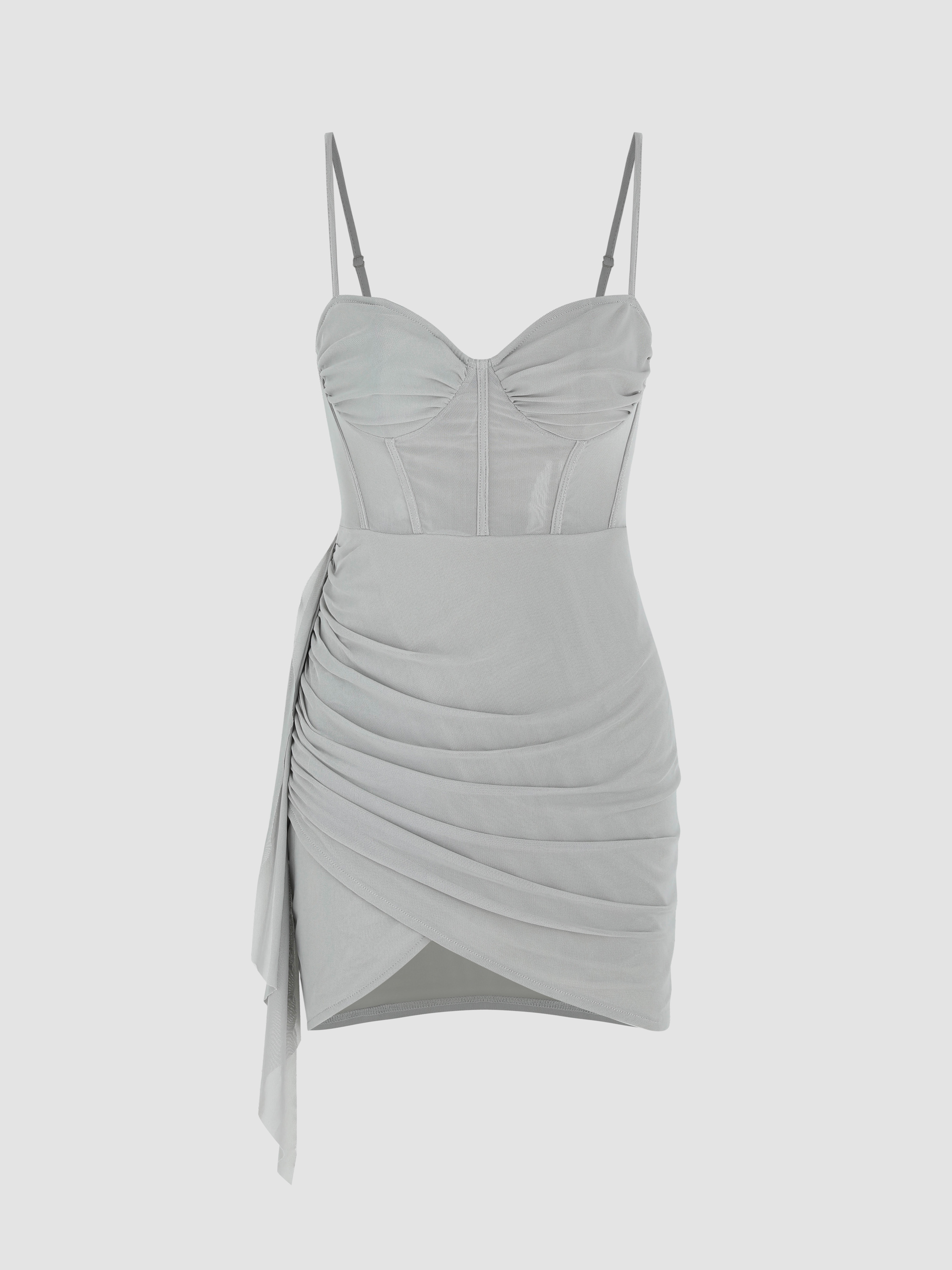 Sun Dresses Mesh Corset Ruched Wrap Cami Dress For Party/Clubbing Music ...