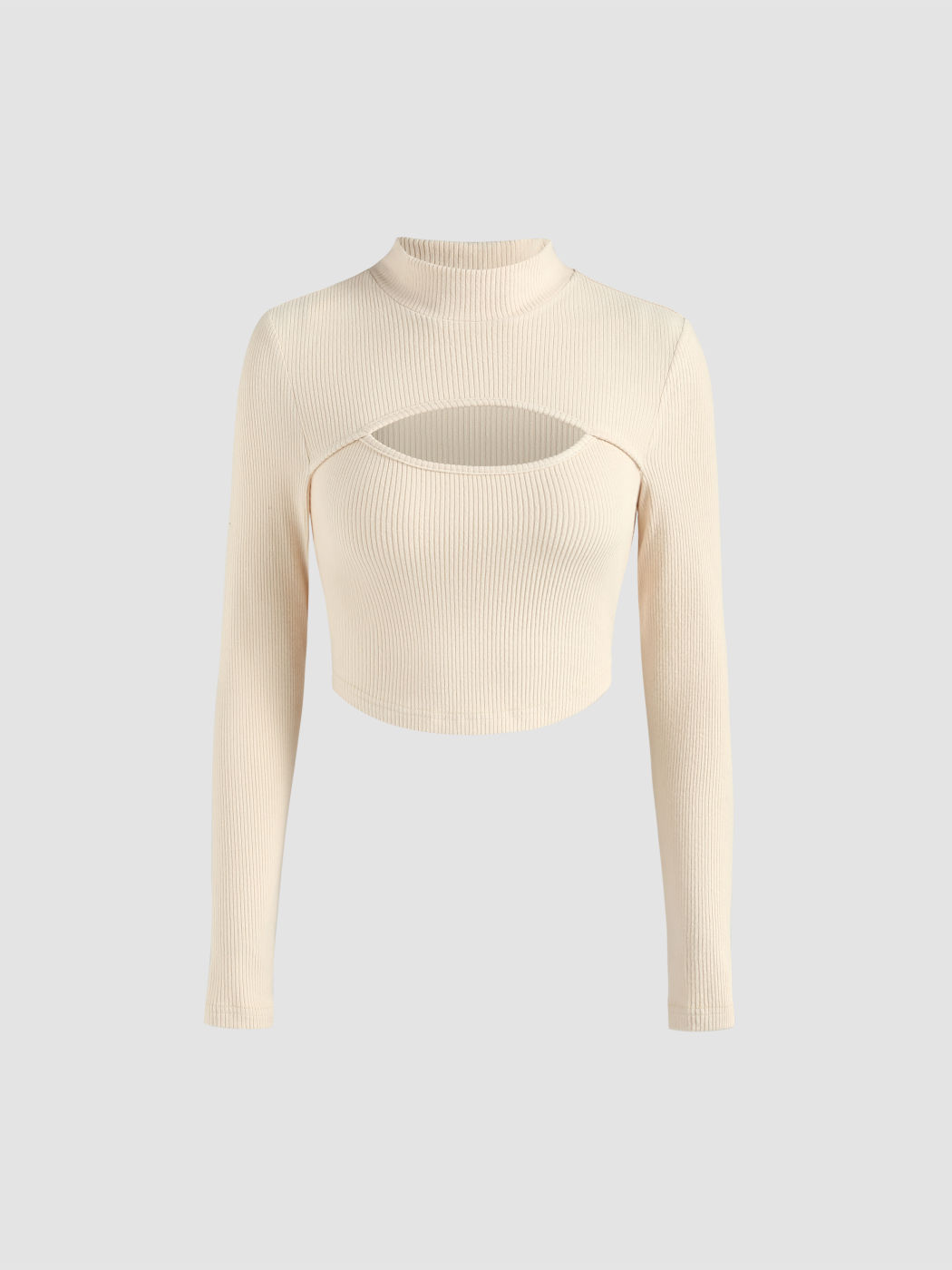 Material High Neck Cut Out Rib Top For Occasion Occasion Occasion