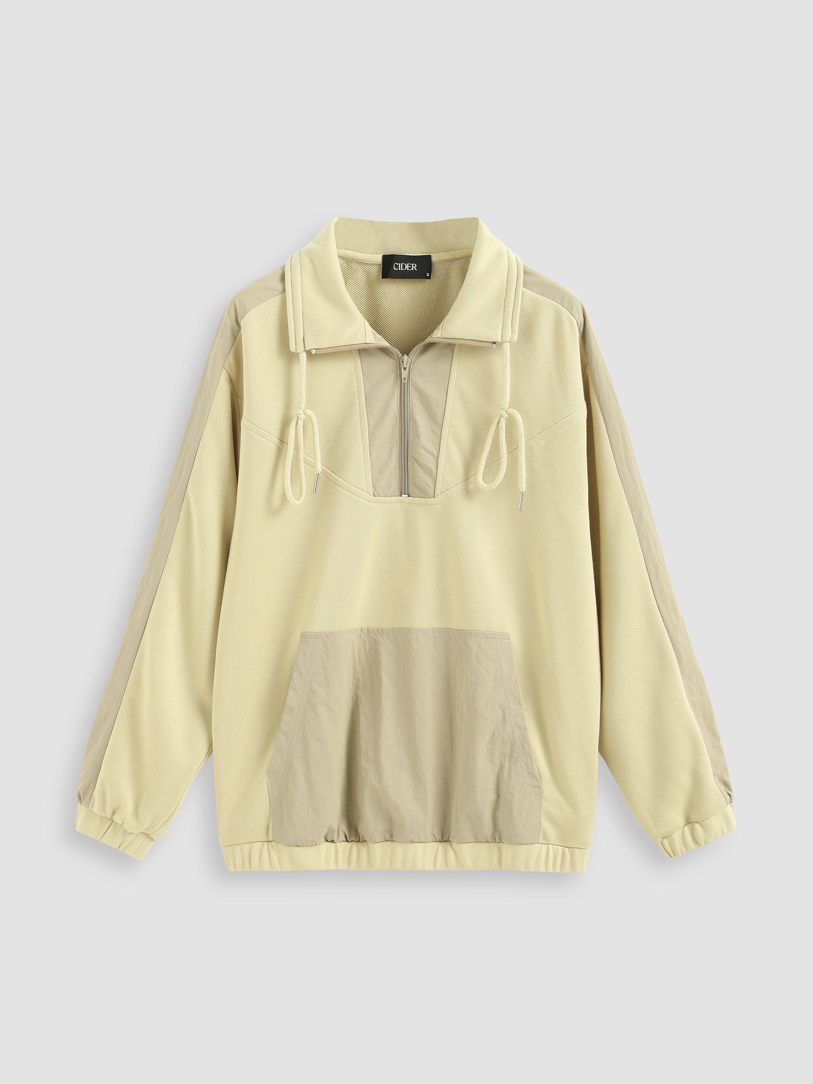 Terry Zip Up Collar Top For School Daily Casual