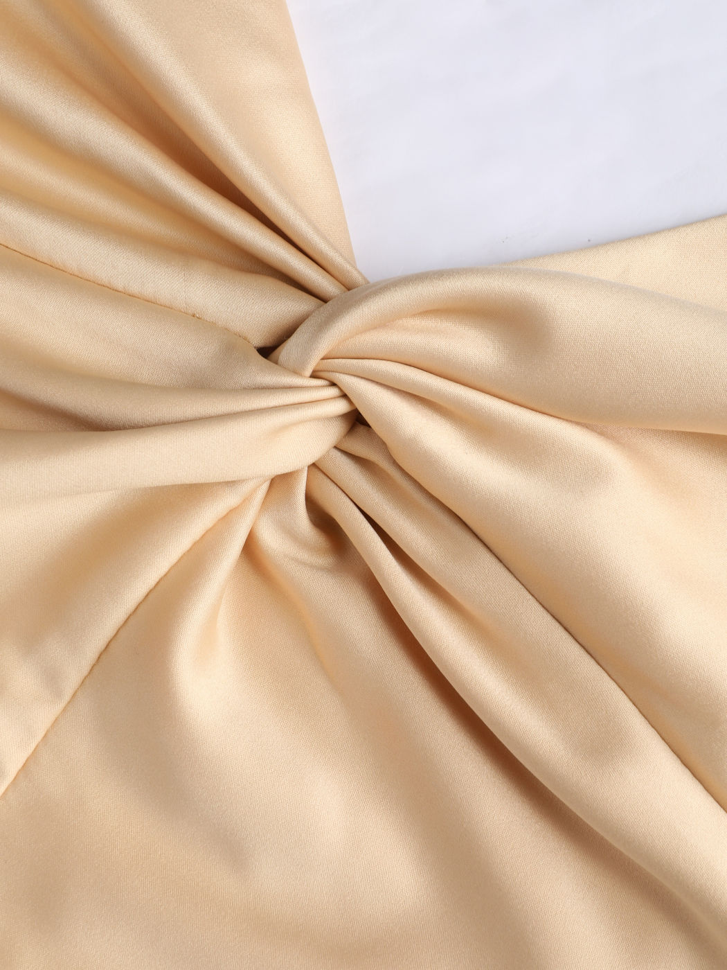 Recycled Fabric Satin Twisted Tie Back Slit Dress - Cider