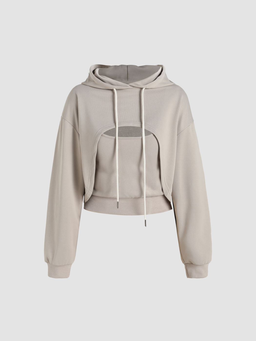 Terry Solid Crop Tank Top with Drawstring Hoodie For School Daily ...