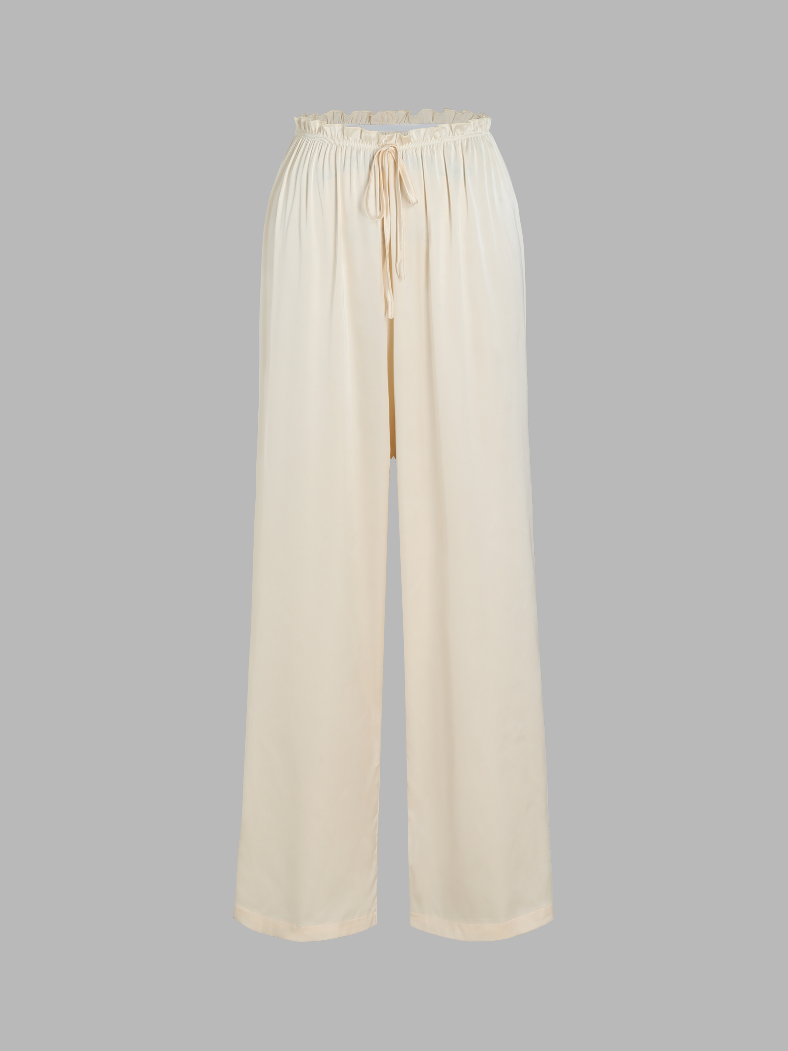 Satin Drawstring Straight Leg Lounge Pants - Cider