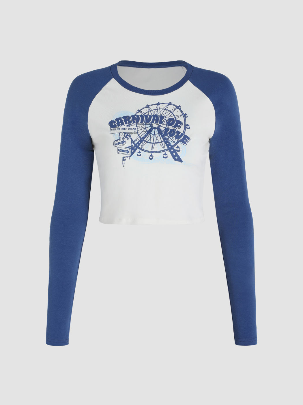 Raglan Sleeve Graphic Crop Top - Cider