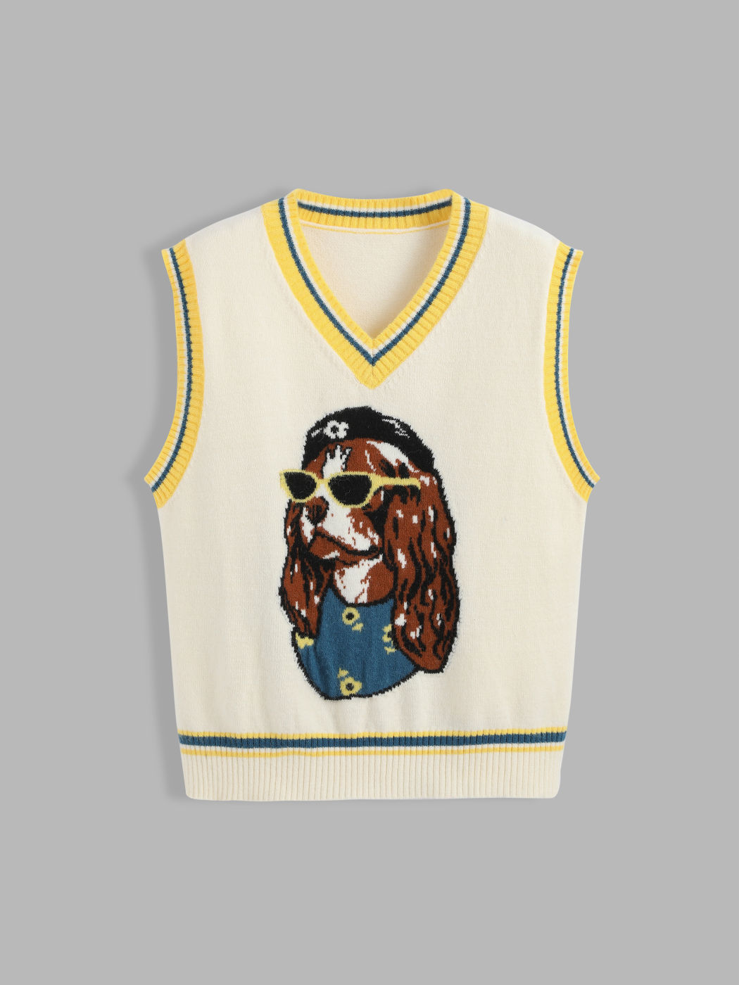 Dog Days Graphic Sweater Vest For School Coffee Shop Work Holiday