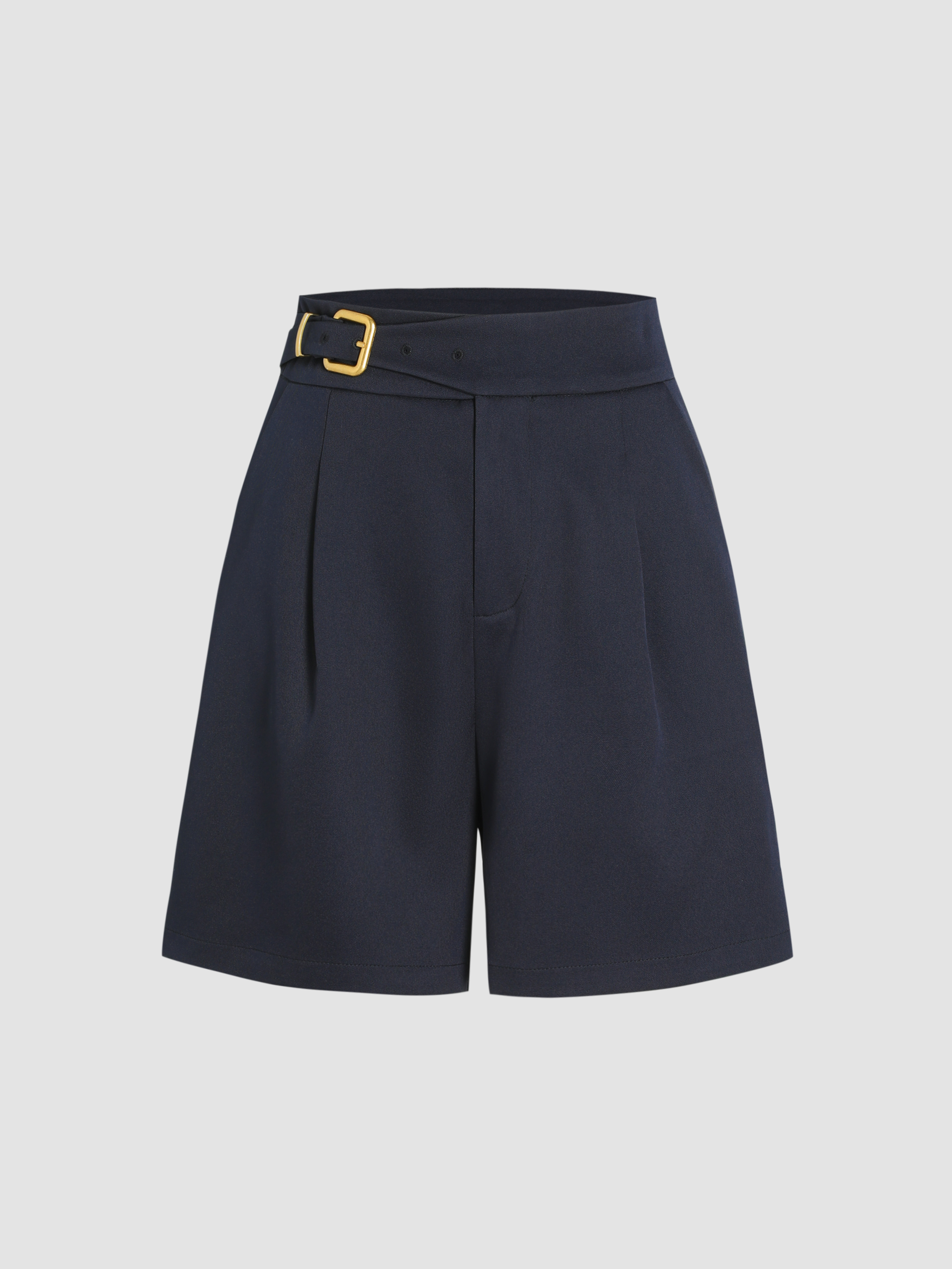Pleated Belted Shorts - Cider