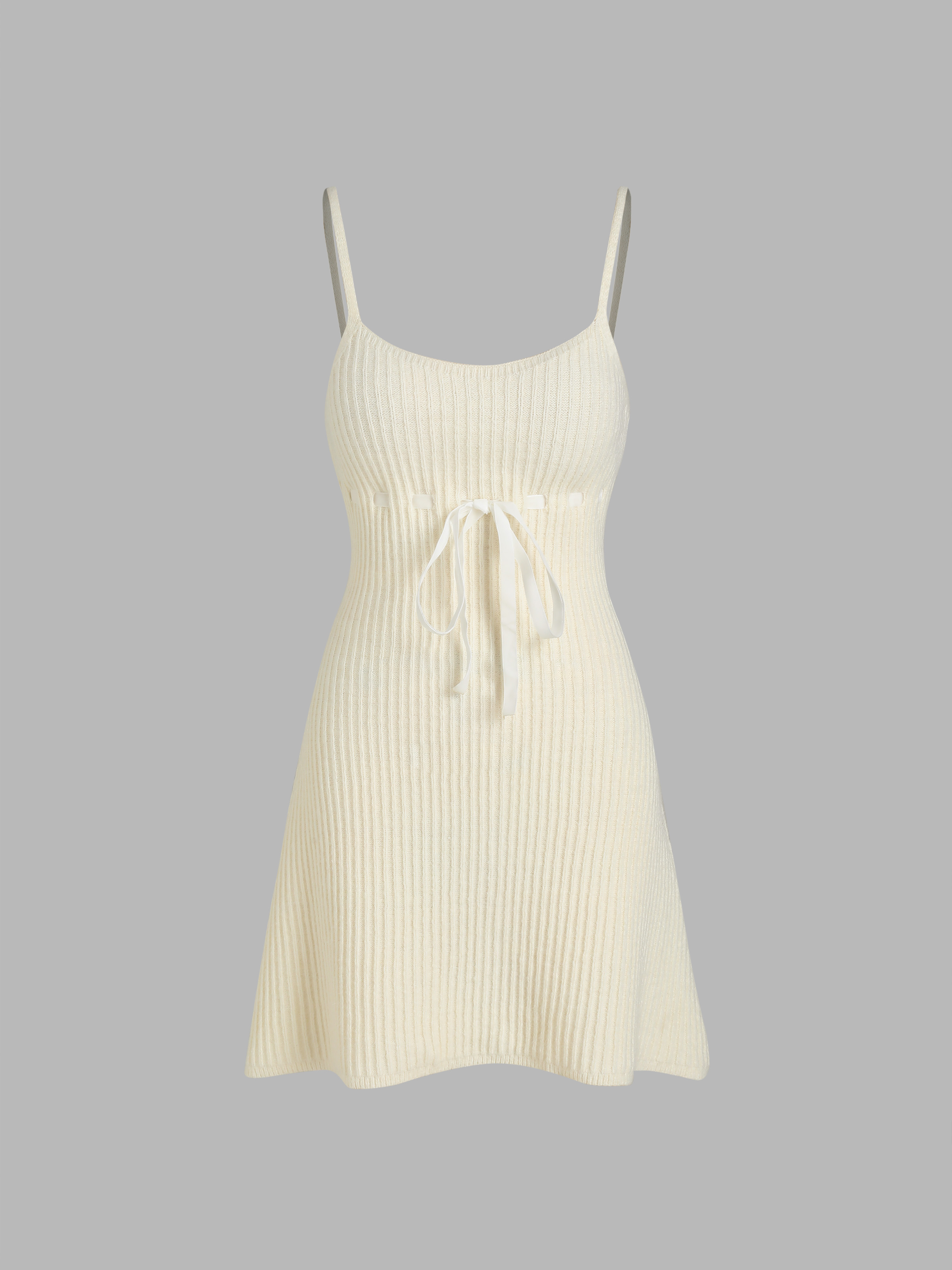 Knit Fabric Knit Solid Drawstring Knotted Dress For Coffee Shop ...