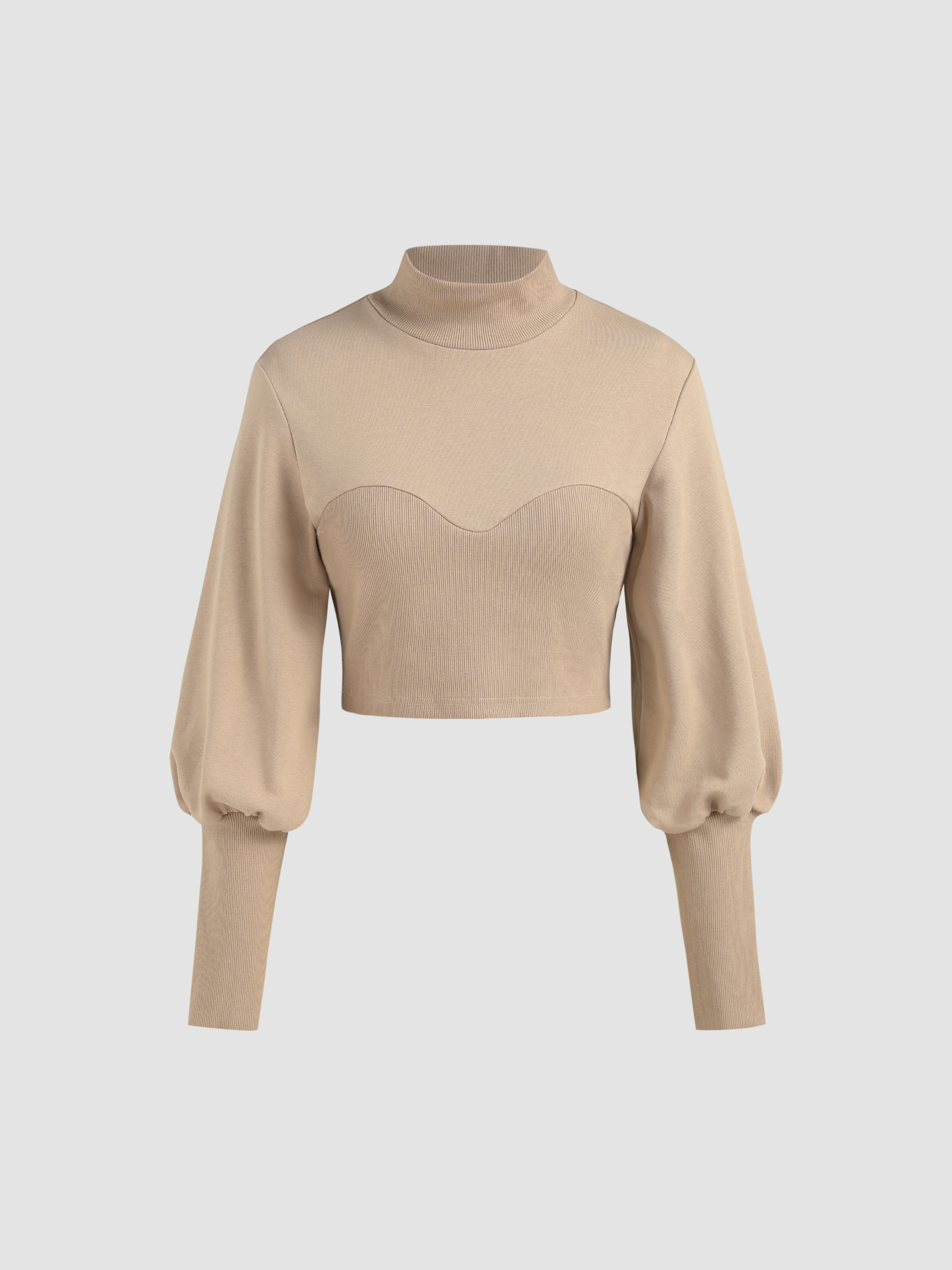 Solid High Neck Sweatshirt For School Work