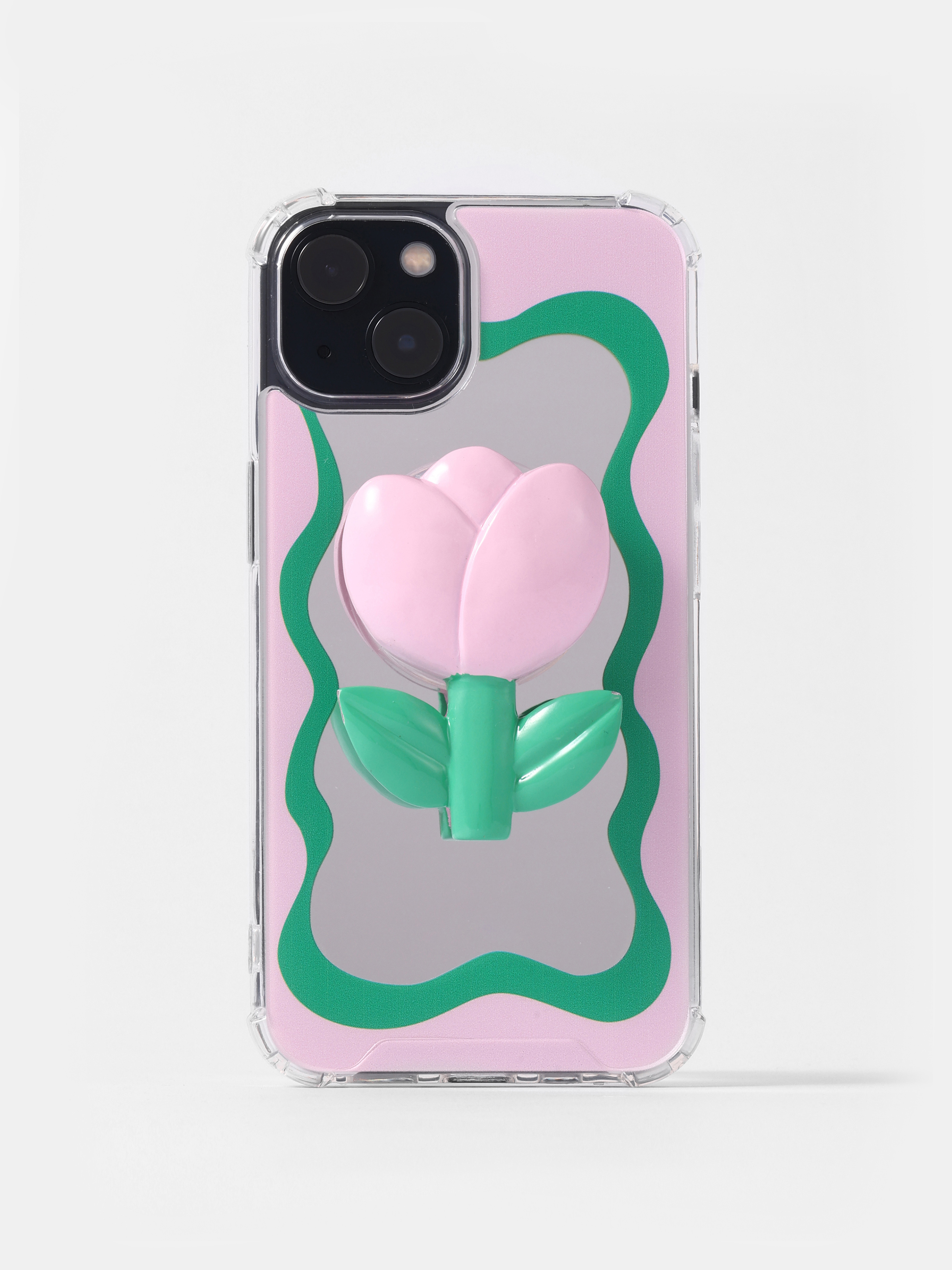 Line Art Mirror Phone Case mit Tulip Stand Out Phone Grip