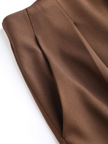 Solid Straight Leg Trousers For Work