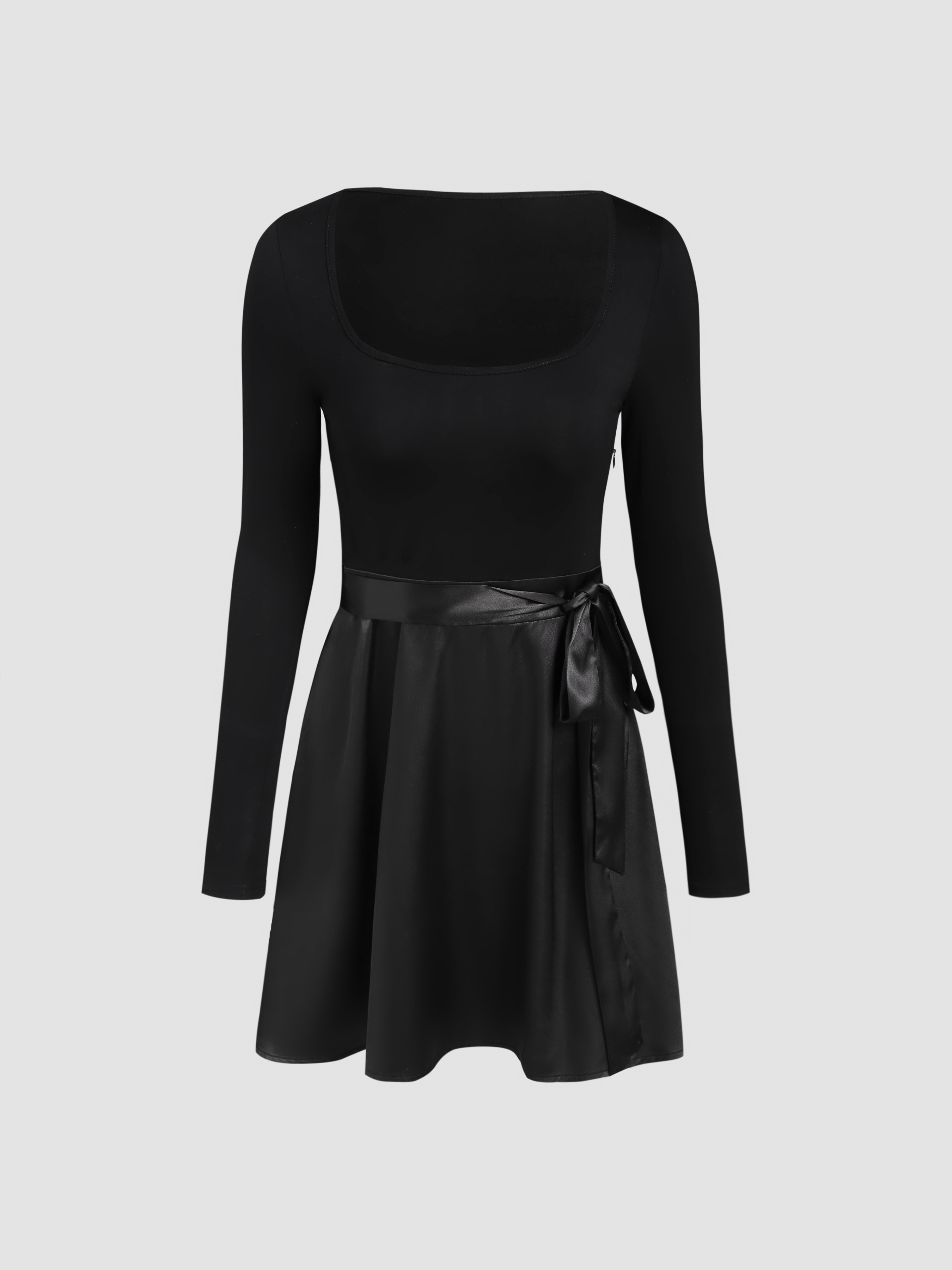 Solid Knotted Mini Dress - Cider