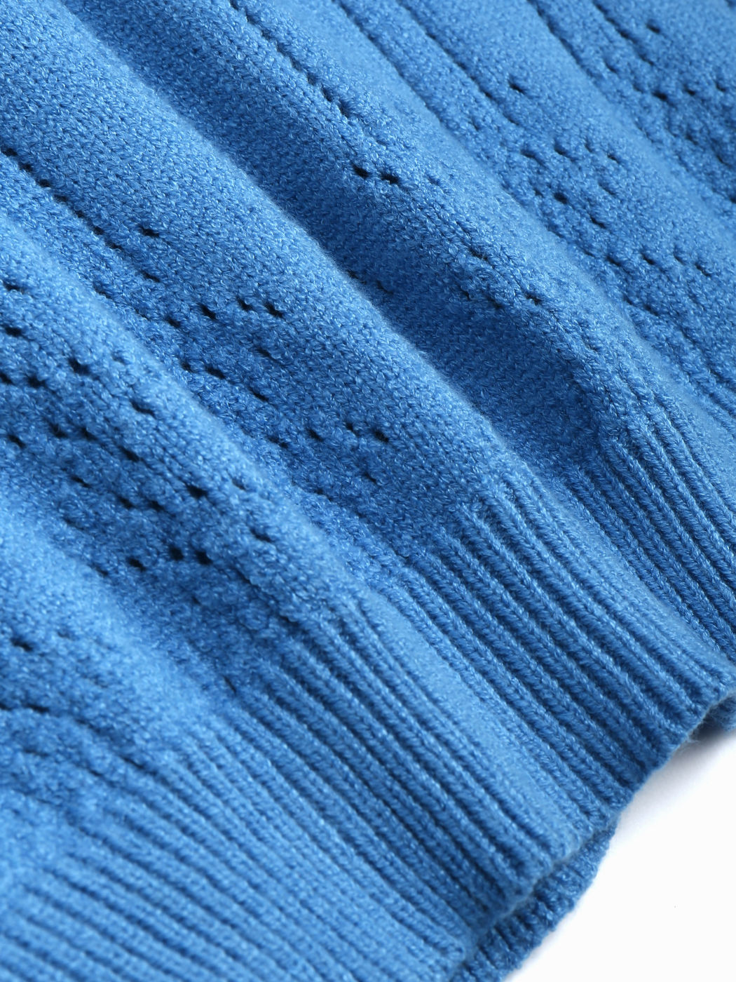 Solid Knit Hollow Out Cardigan - Cider