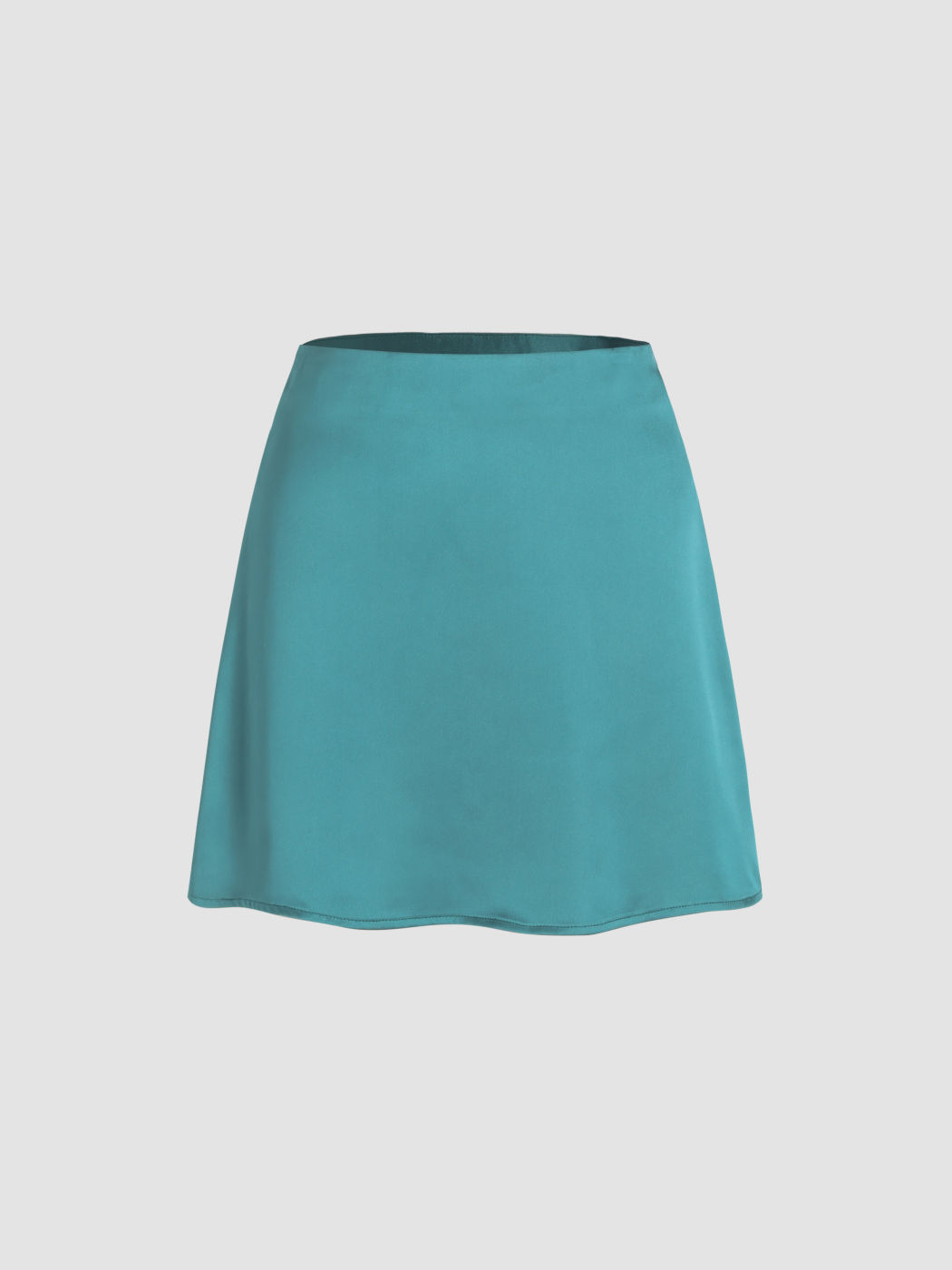 Solid Satin Mini Skirt - Cider