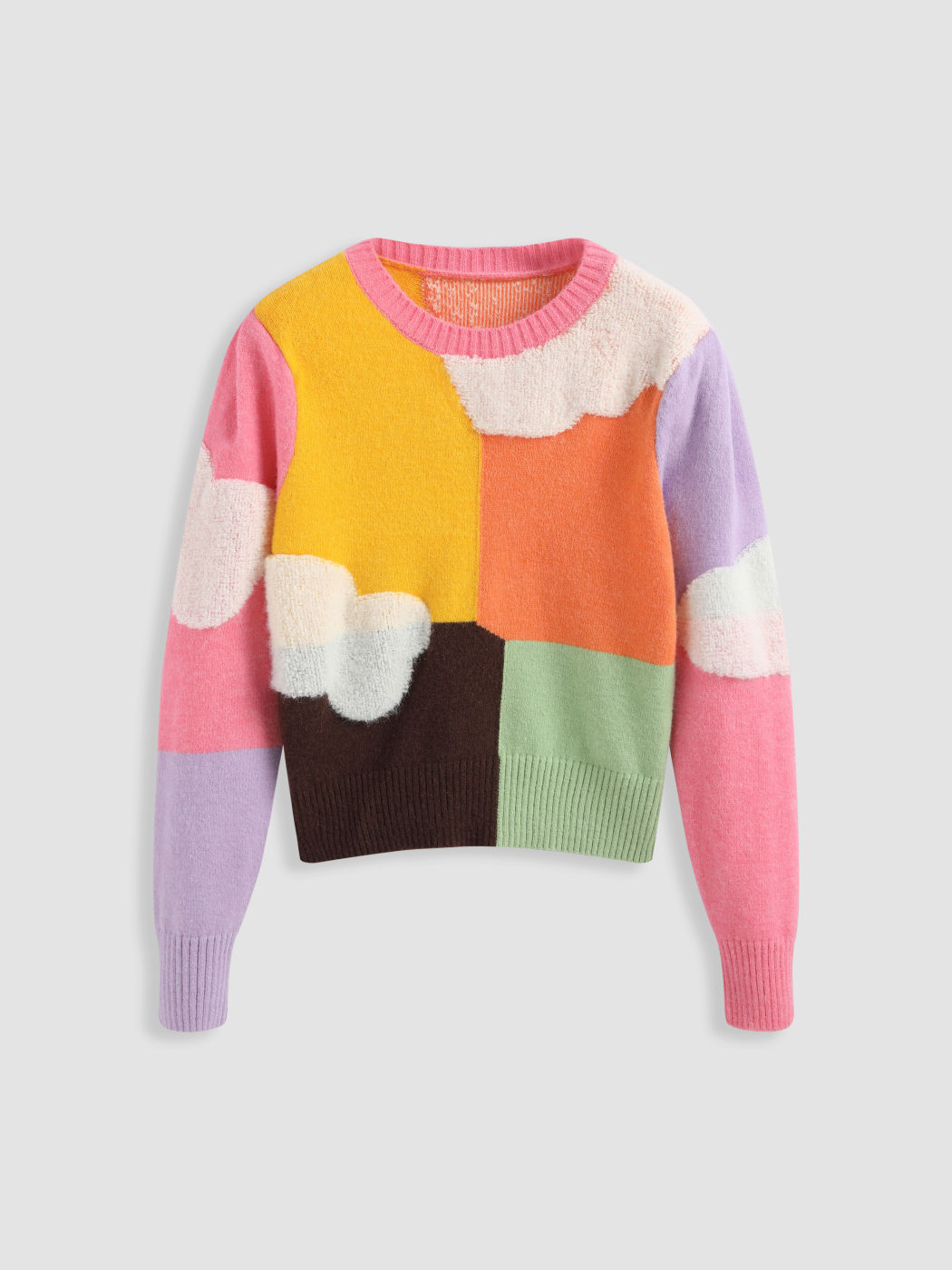 Color Patchwork Knit Sweater For School Daily Casual Vacation