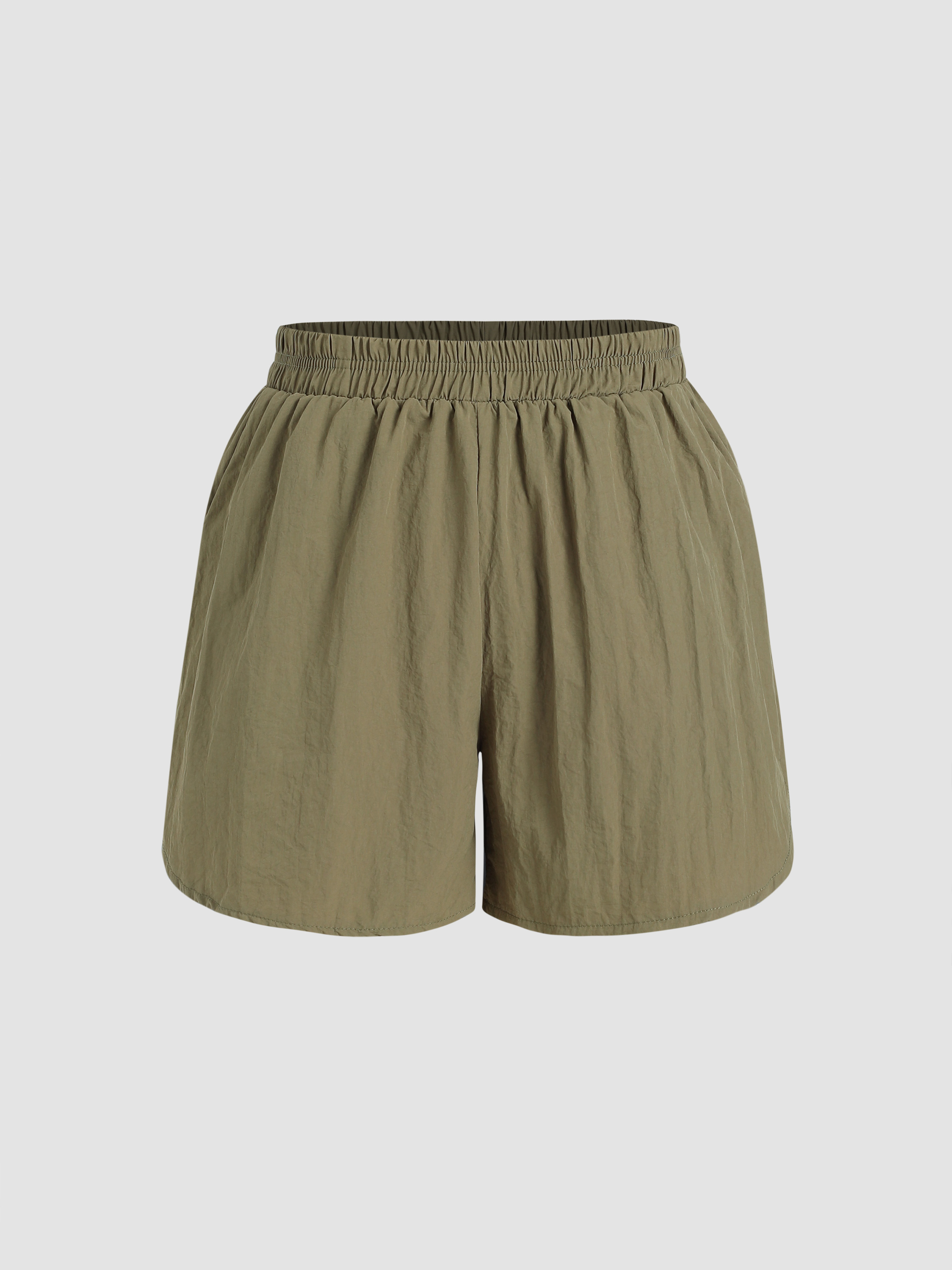 Solid Texture Mini Shorts - Cider