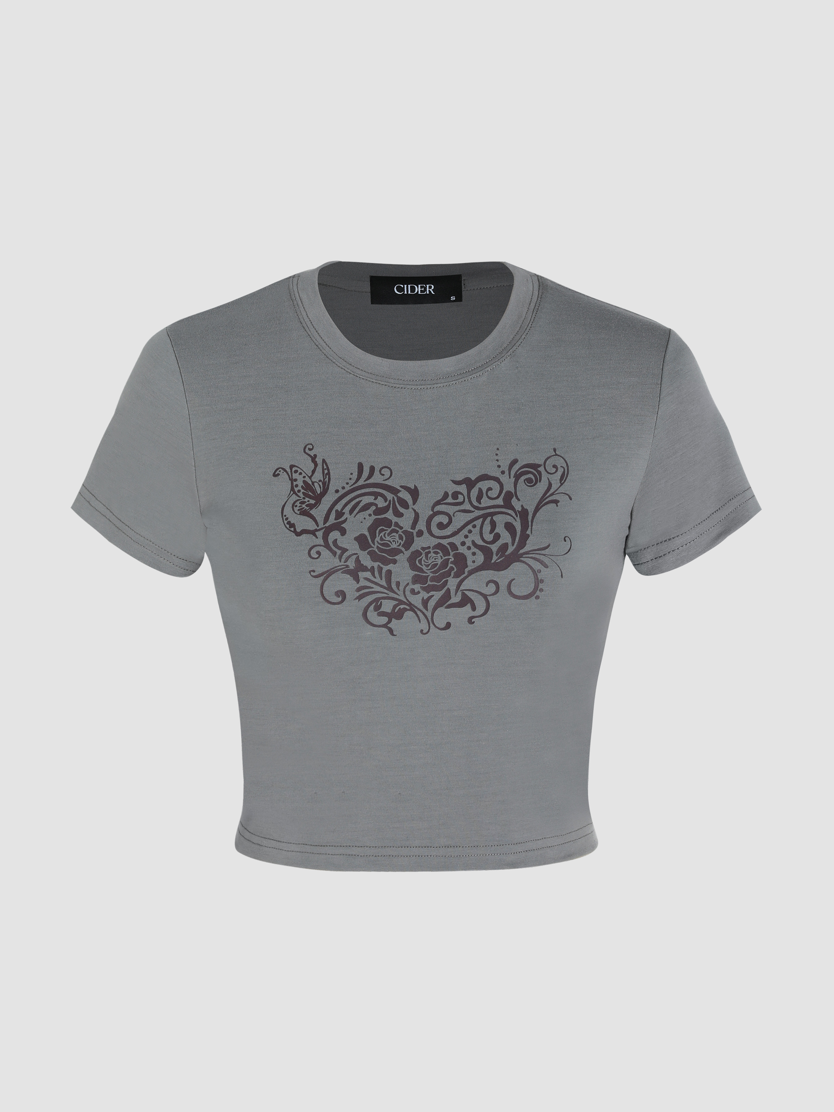 Graphic Crop Top For School Daily Casual