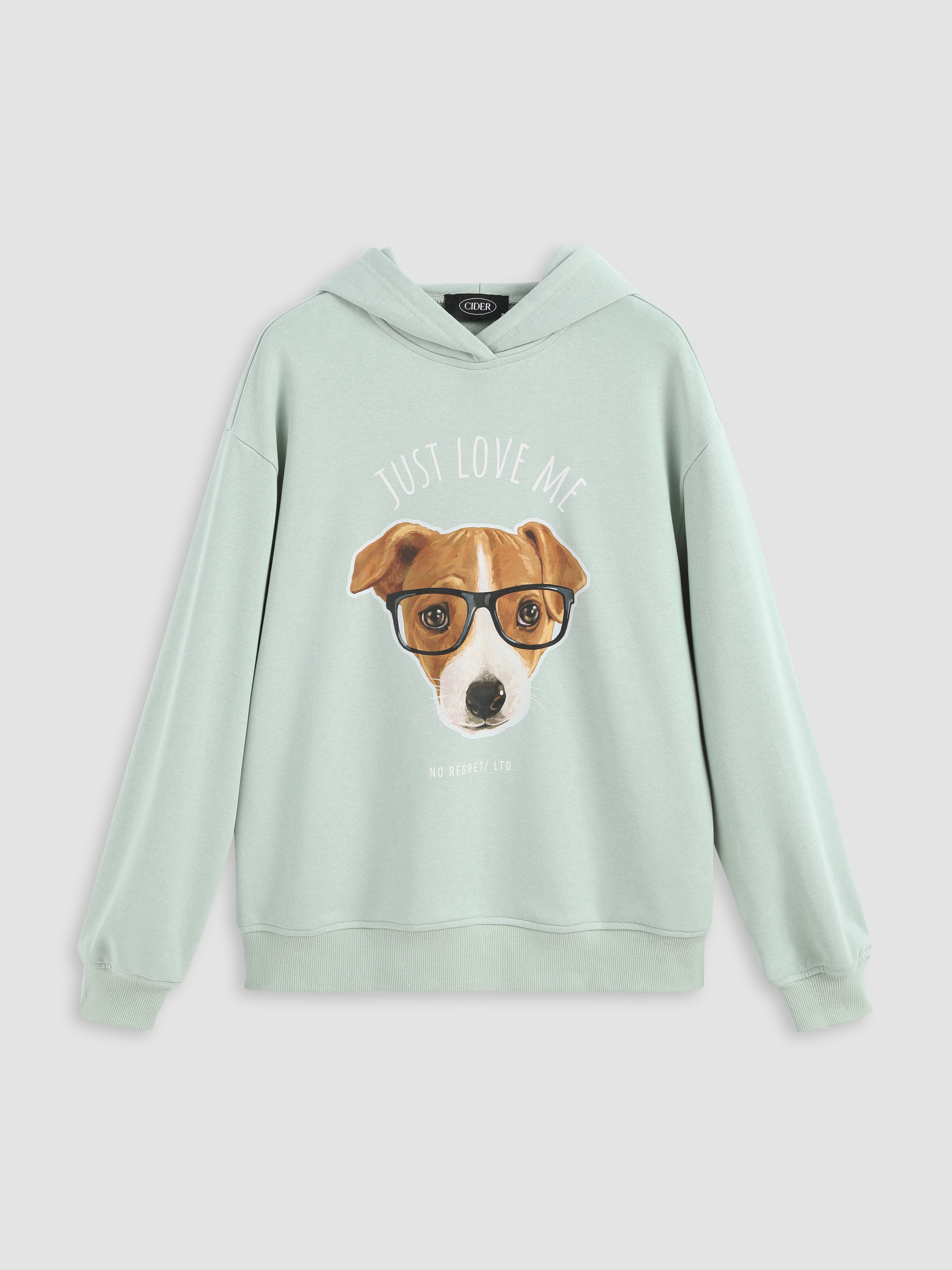 Dog Pattern Hoodie Cider