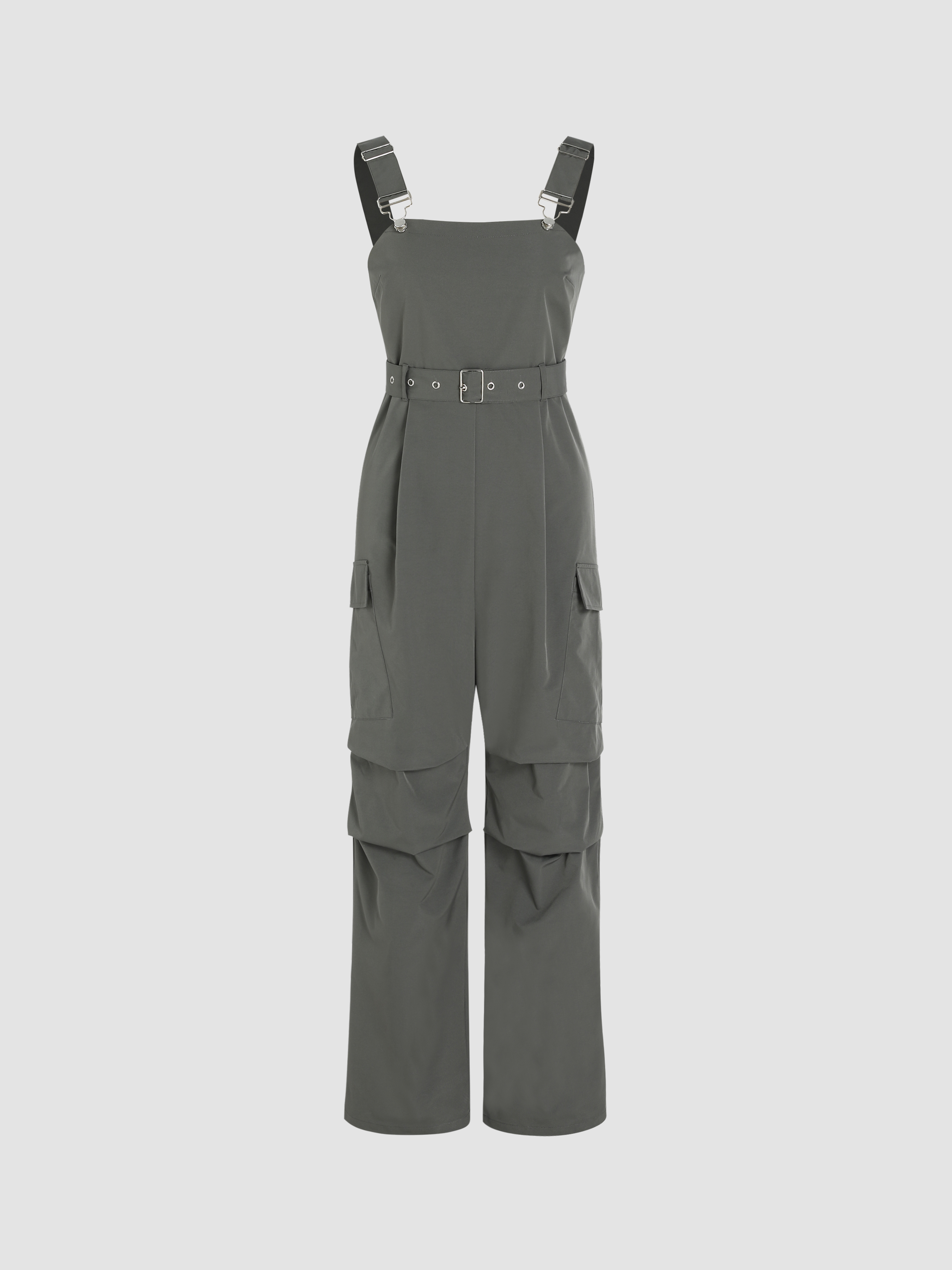 Woven Solid Cargo Pinafore Jumpsuit For Work School Vacation Daily Casual Outdoor