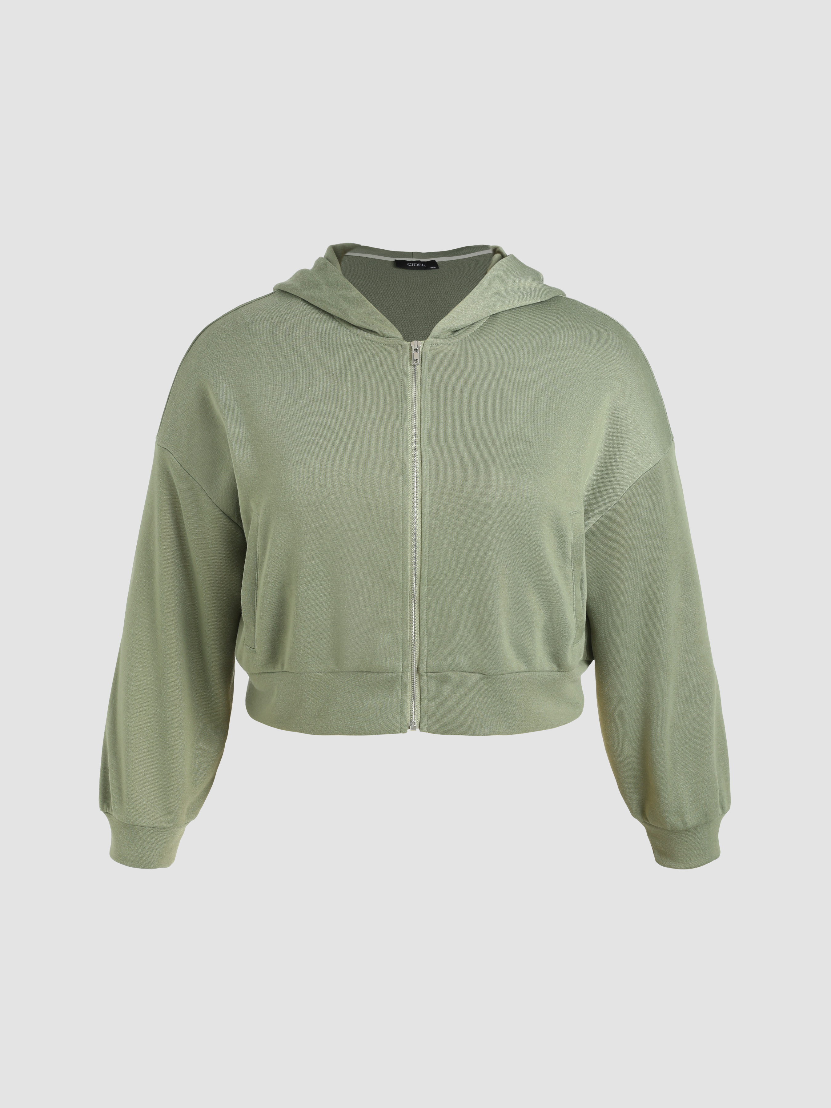 Curve & Plus Solid Zip Up Jacket For School Daily Casual