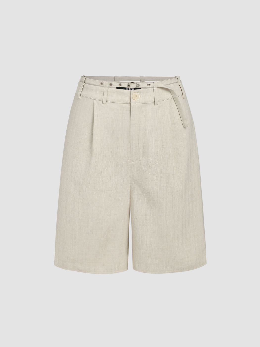 Solid Buckle Midi Shorts - Cider