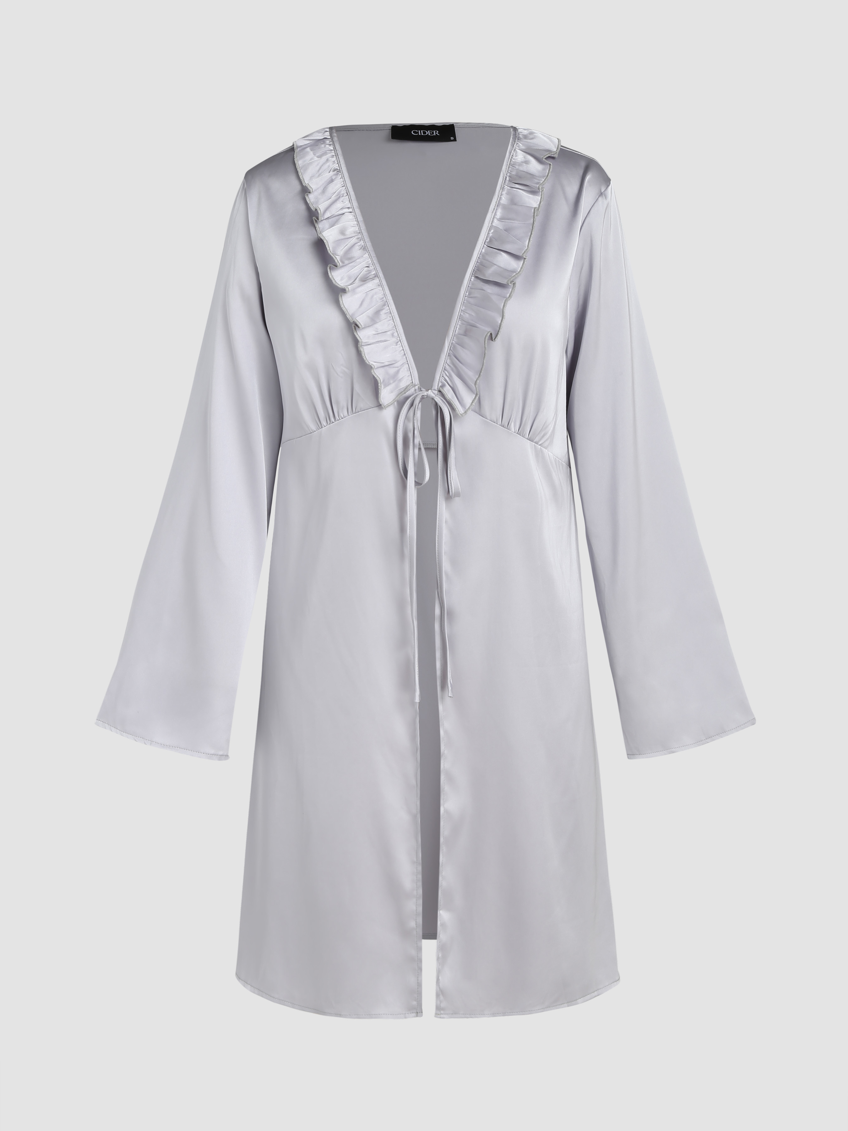 Sweet Silver Ruffle Lounge Ruffle Cardigan - Cider