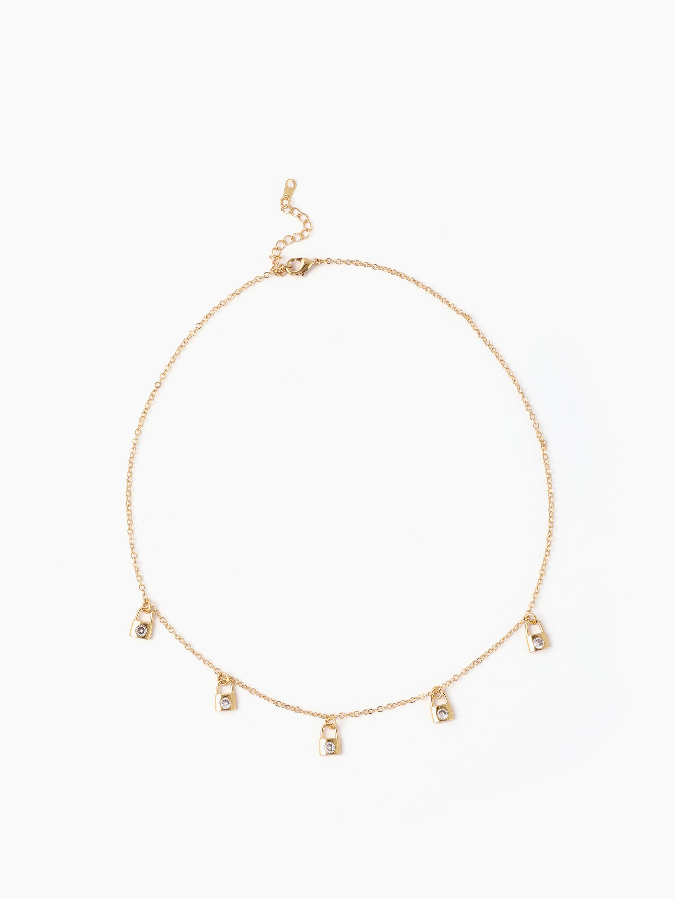 Chain & Rhinestone Necklace - Cider