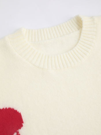 Heart Pattern Tassel Sweater For School Daily Casual