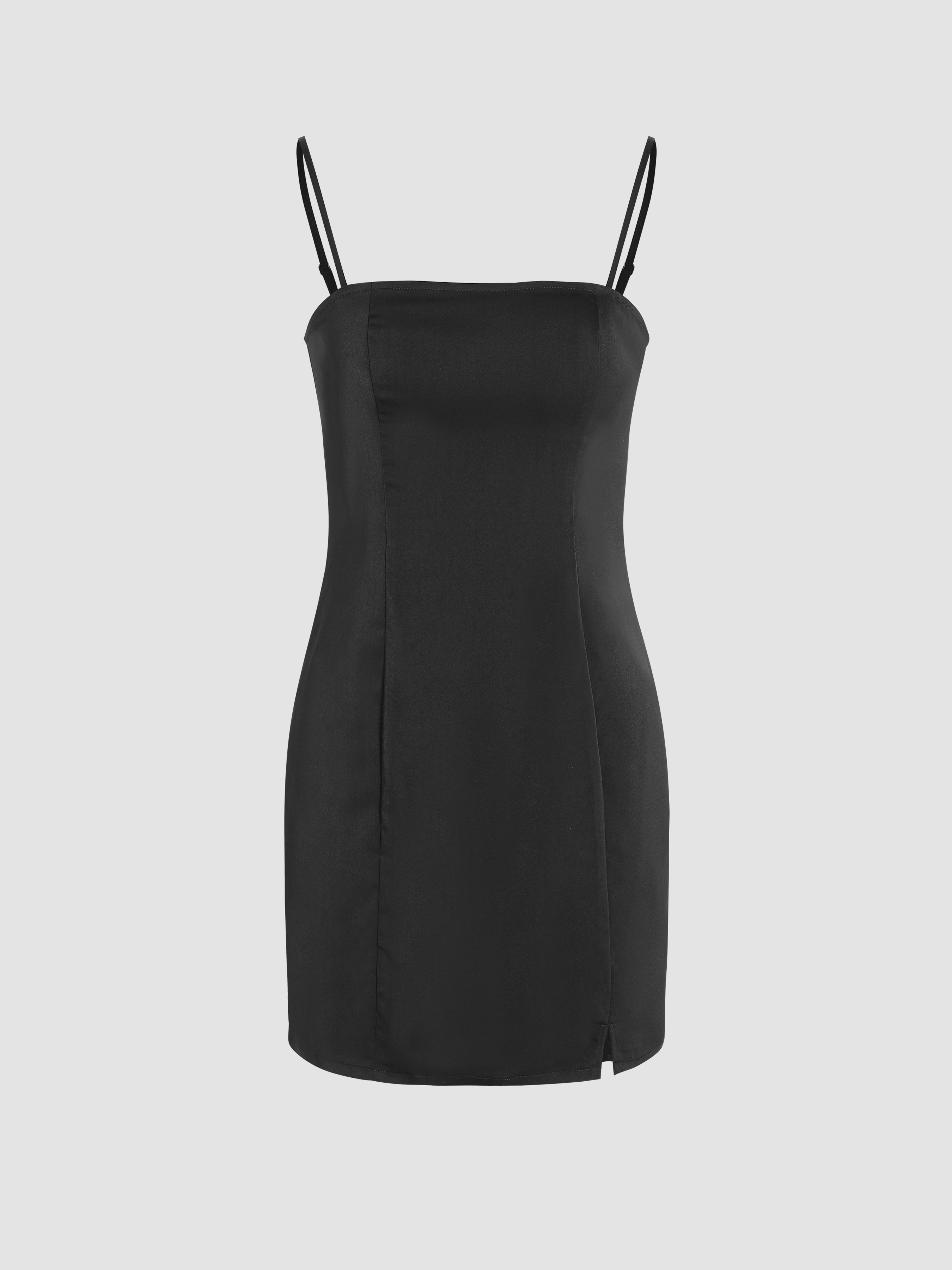 Solid Satin Cami Short Dress - Cider