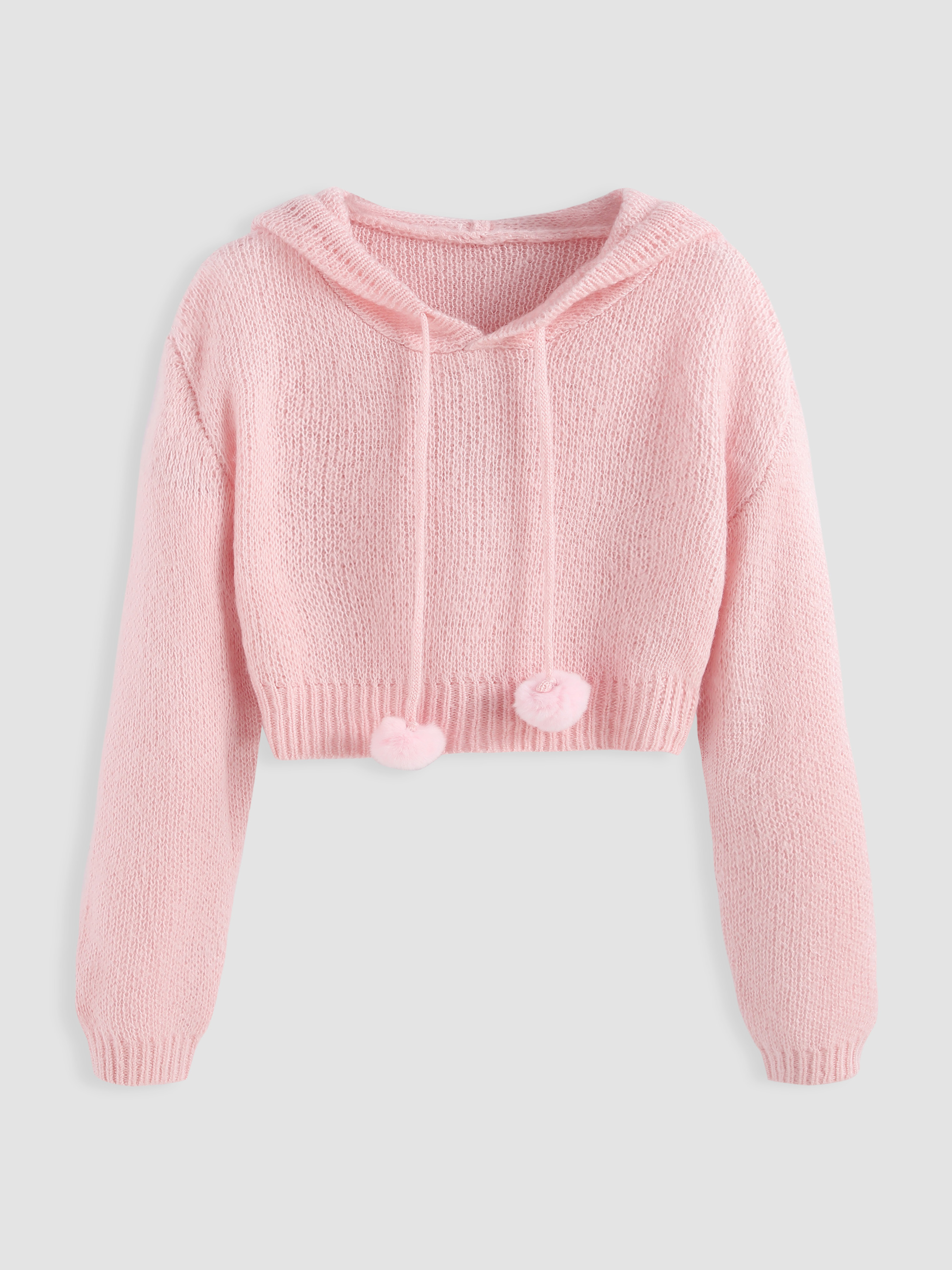 Fuzzy Ball Hooded Sweater Curve & Plus - Cider Fuzzy Ball Hooded Sweater Curve & Plus - Cider