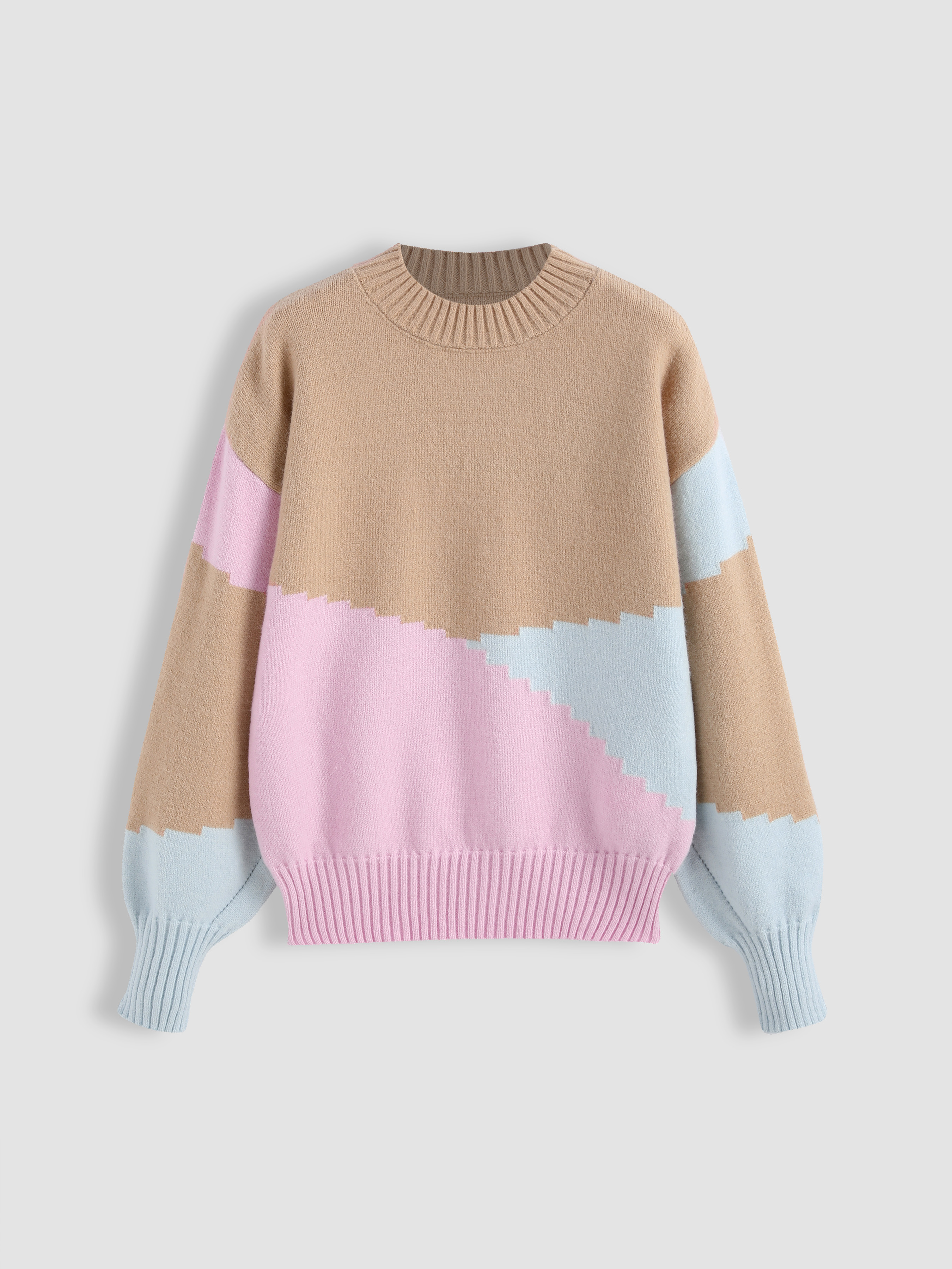 Patchy Long Sleeve Sweater For School Work Holiday