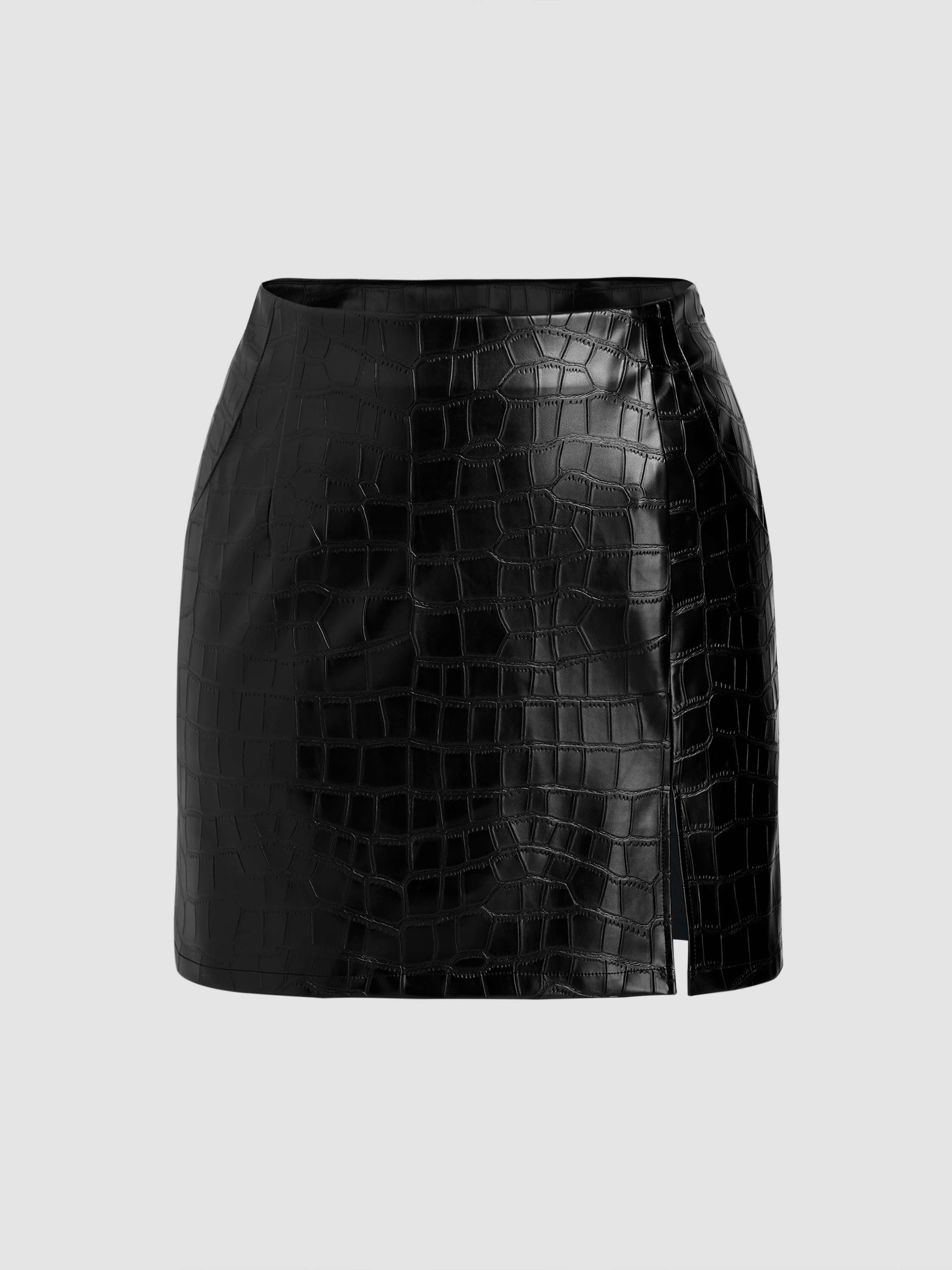 Curve & Plus Mini-jupe fendue en PU - Cider
