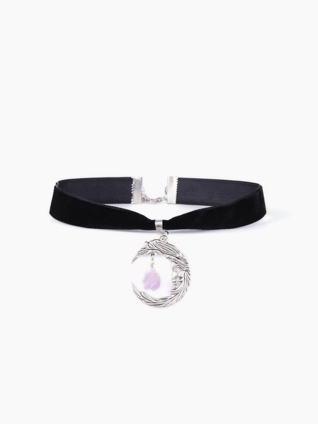 Alloy Whimsigoth Moon & Stone Decor Choker Necklace For Music Festival ...