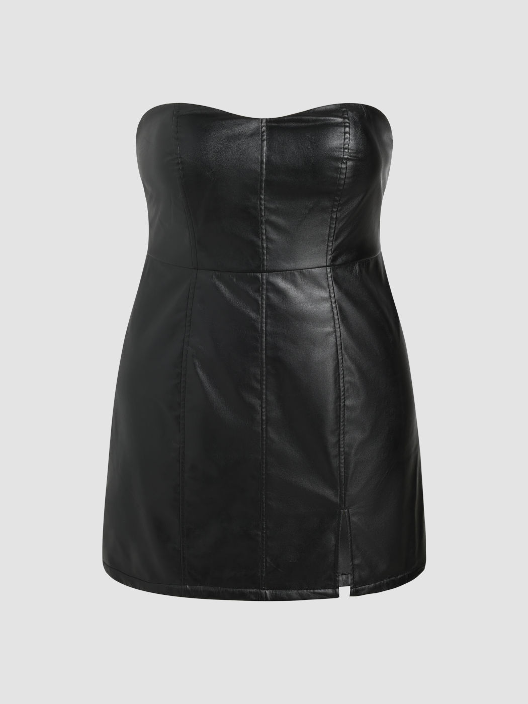 Curve & Plus Faux Leather Mini Dress For Music Festival/Live House ...