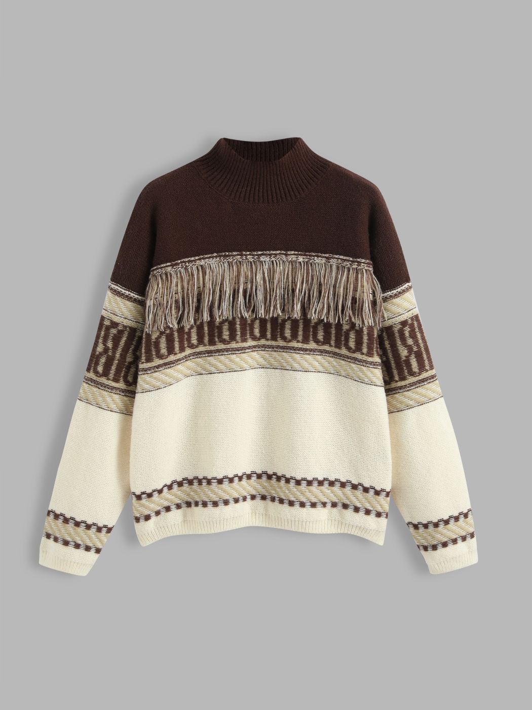 Tassel Patchy Sweater For School Coffee Shop Work