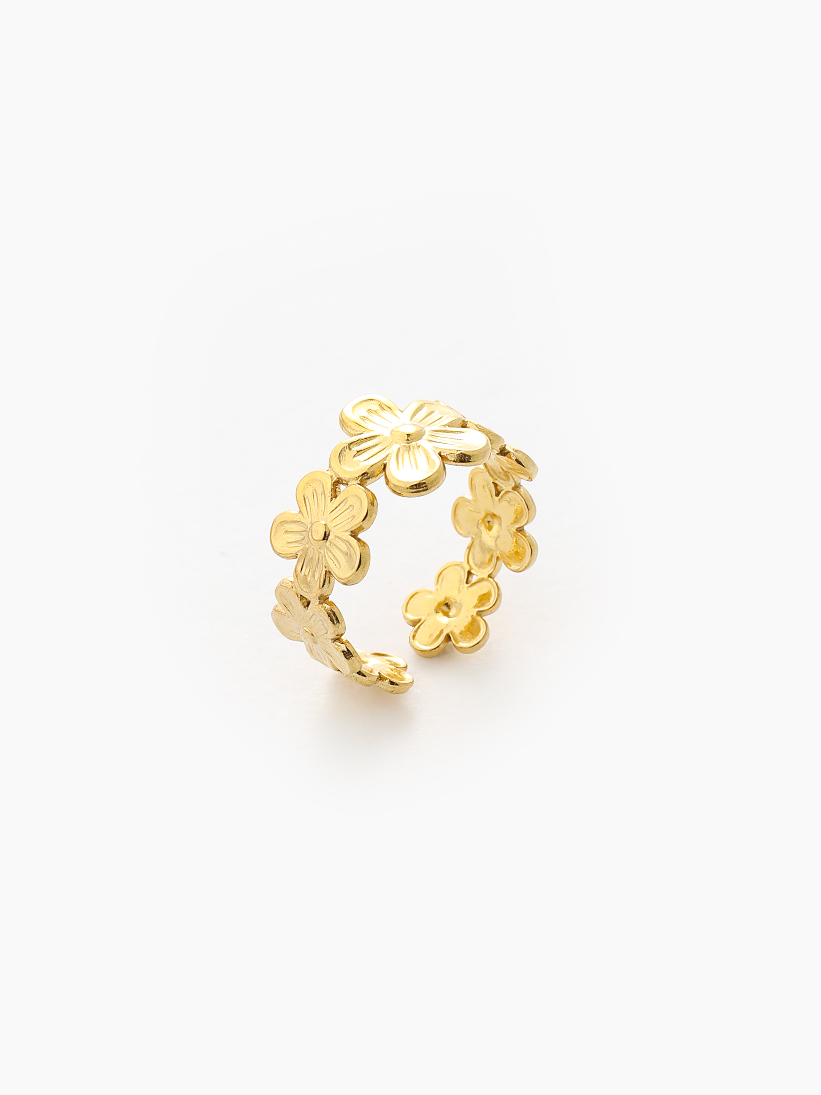Floral Decor Cuff Ring - Cider